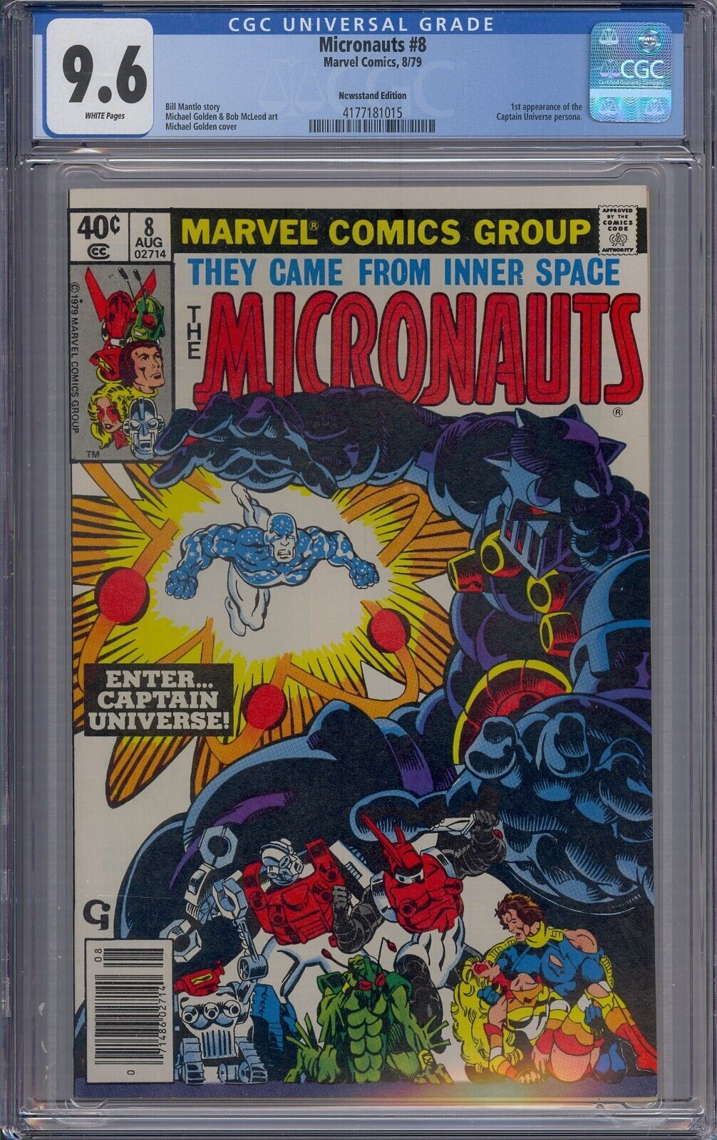 Micronauts #8 CGC 9.6 1st Captain Universe Persona Newsstand White ...