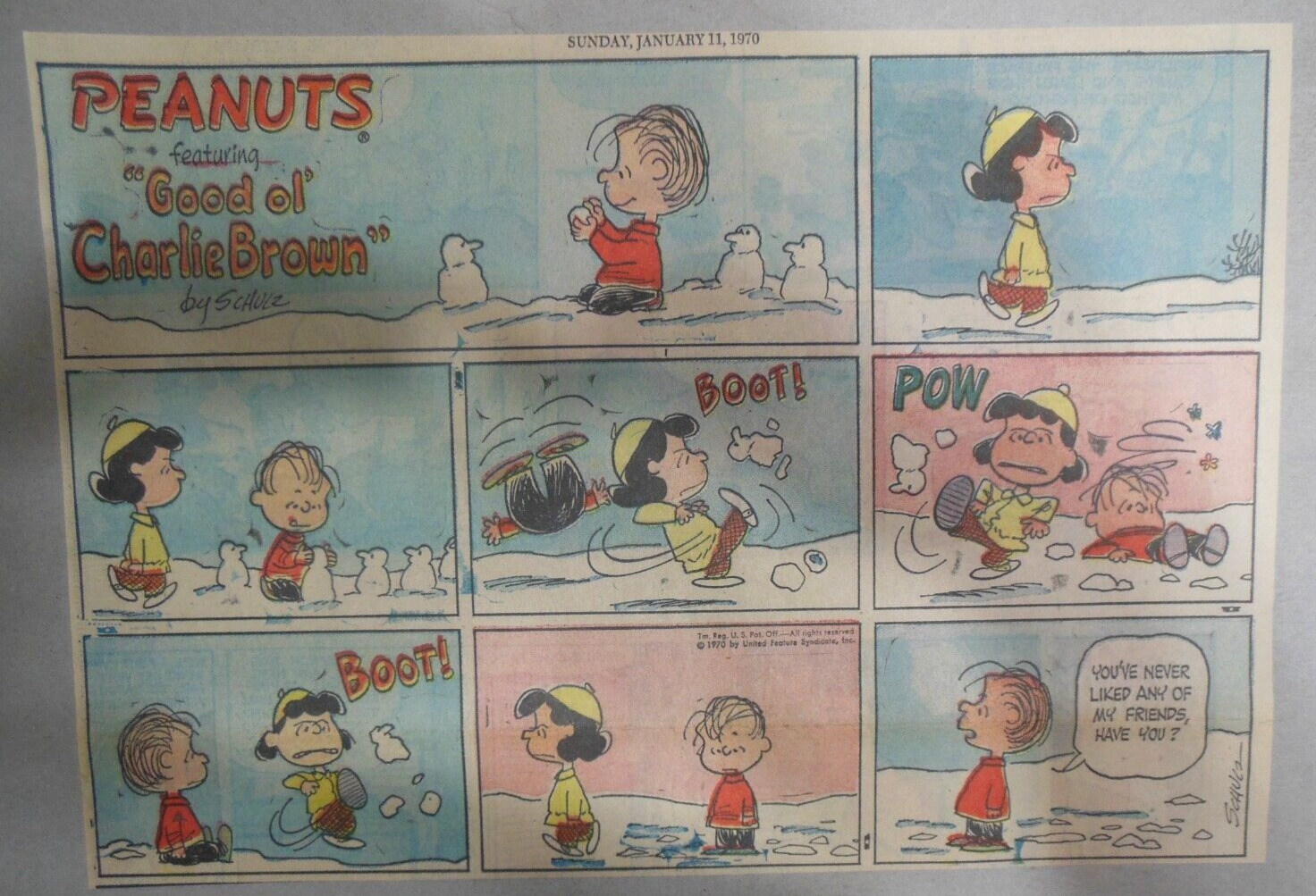 (48) Peanuts Sunday Pages by Charles Schulz from 1970 Size: 11 x 15 ...
