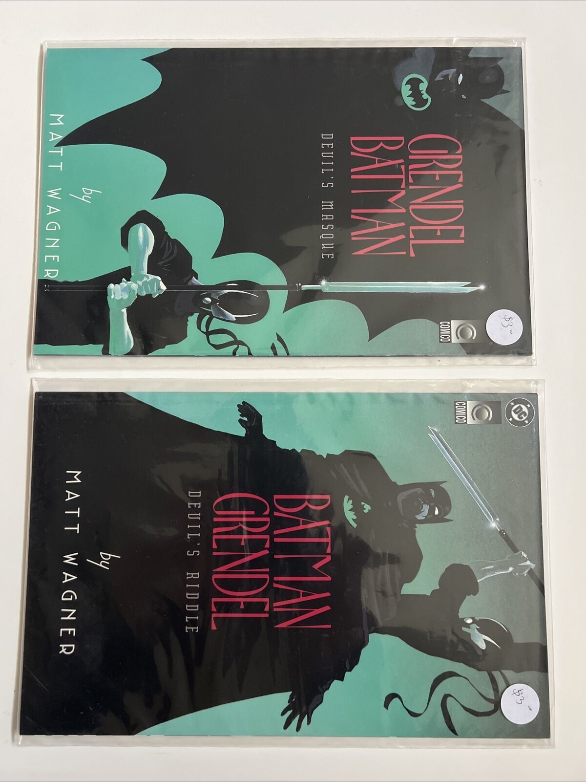 Batman/Grendel #1 and #2 Complete Set Matt Wagner Dc Comico Comics ...