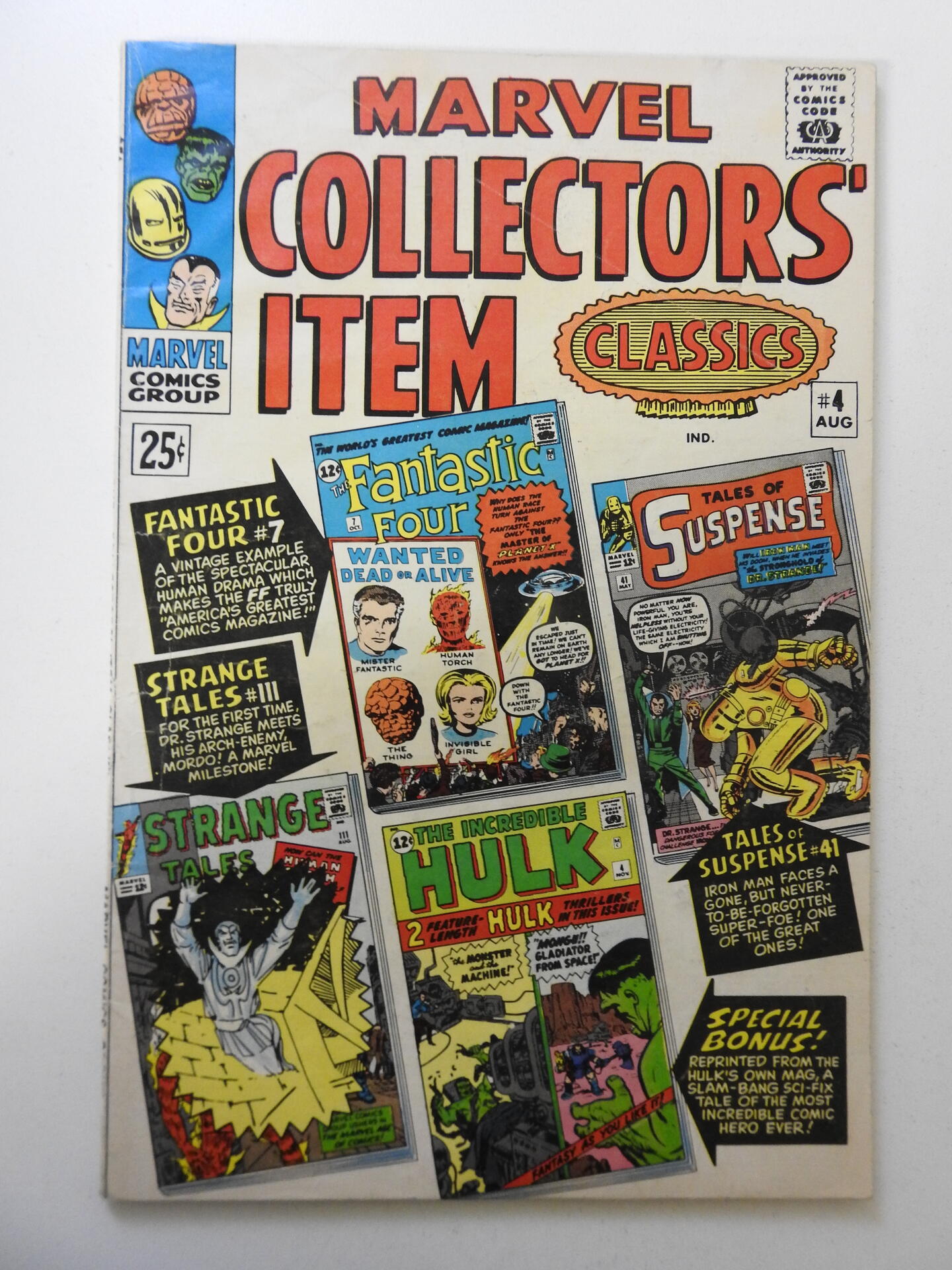 Marvel Collectors' Item Classics #4 (1965) VG Condition moisture stain ...