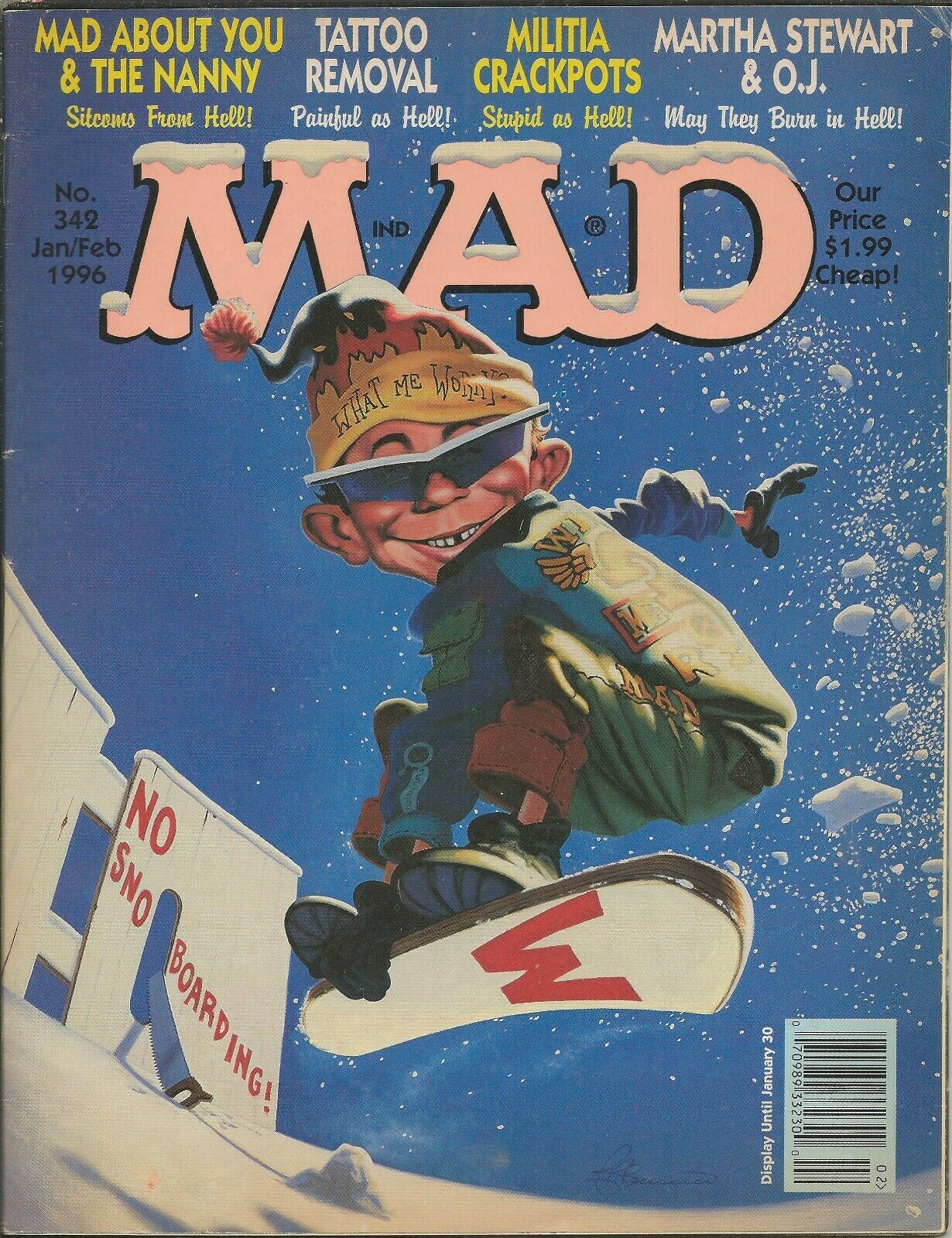 ORIGINAL Vintage Jan 1996 Mad Magazine #342 Martha Stewart OJ Simpson ...