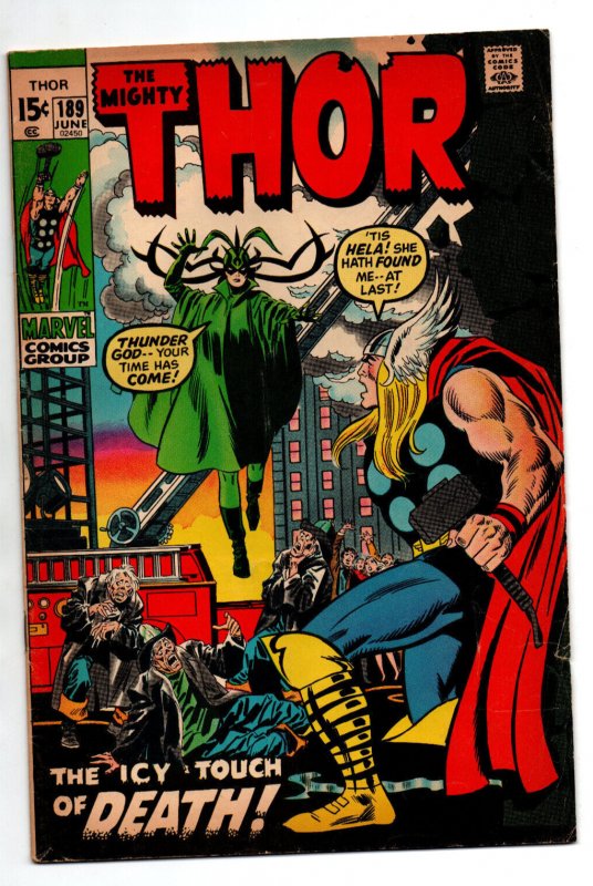 The Mighty Thor #189 - Hela Goddess of Death - 1971 - VG+ | Comic Books ...