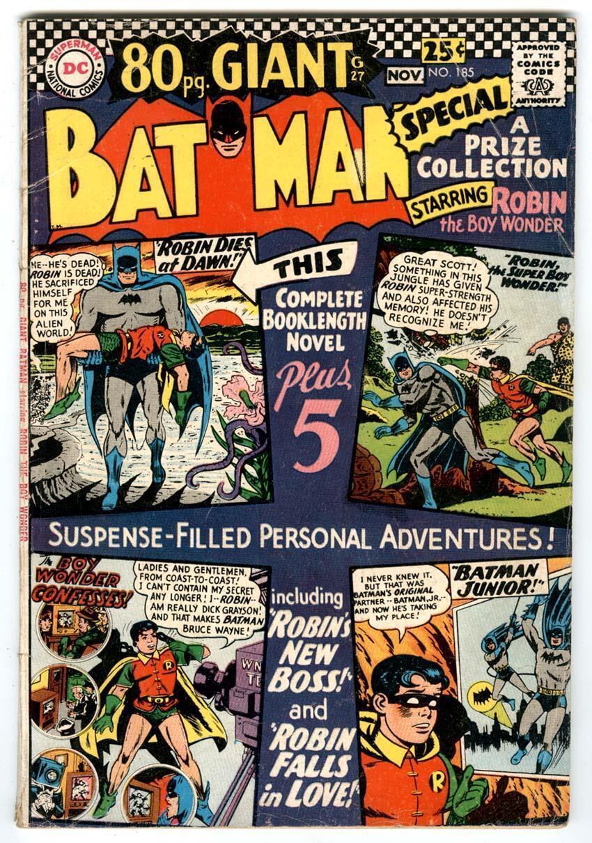 Batman #185 Nov 1966 80 pg page Giant Robin Stories Sheldon Moldoff ...