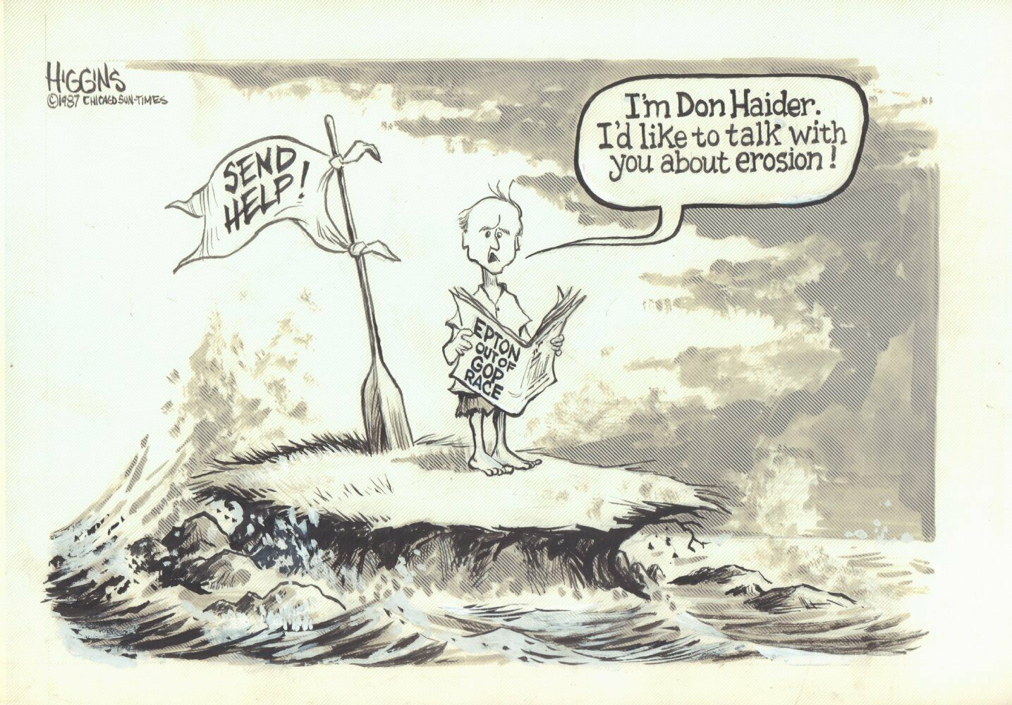 Don Haider Erosion Chicago Sun-Times Newspaper Cartoon 1987 art by Jack ...