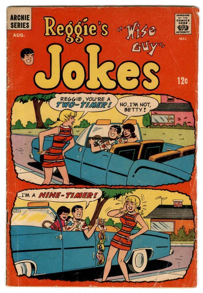 Reggie's Wise Guy Jokes #1 Aug 1968 ARCHIE Betty Veronica Key TWO-TIMER ...