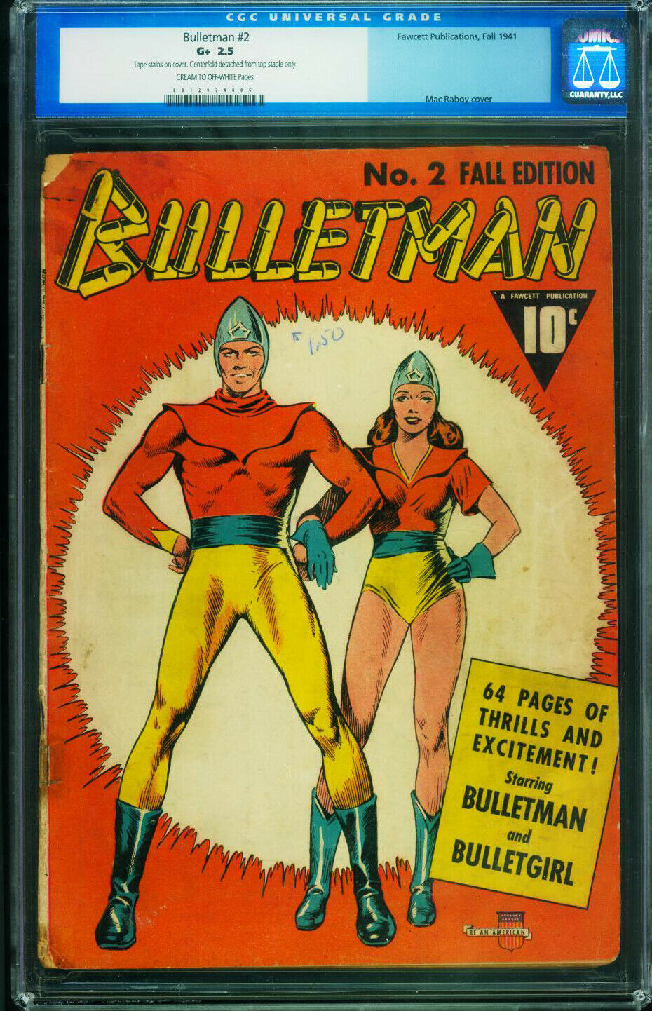 Bulletman #2 CGC 2.5-1941-Bulletgirl-Mac Raboy cover- 0012974006 ...