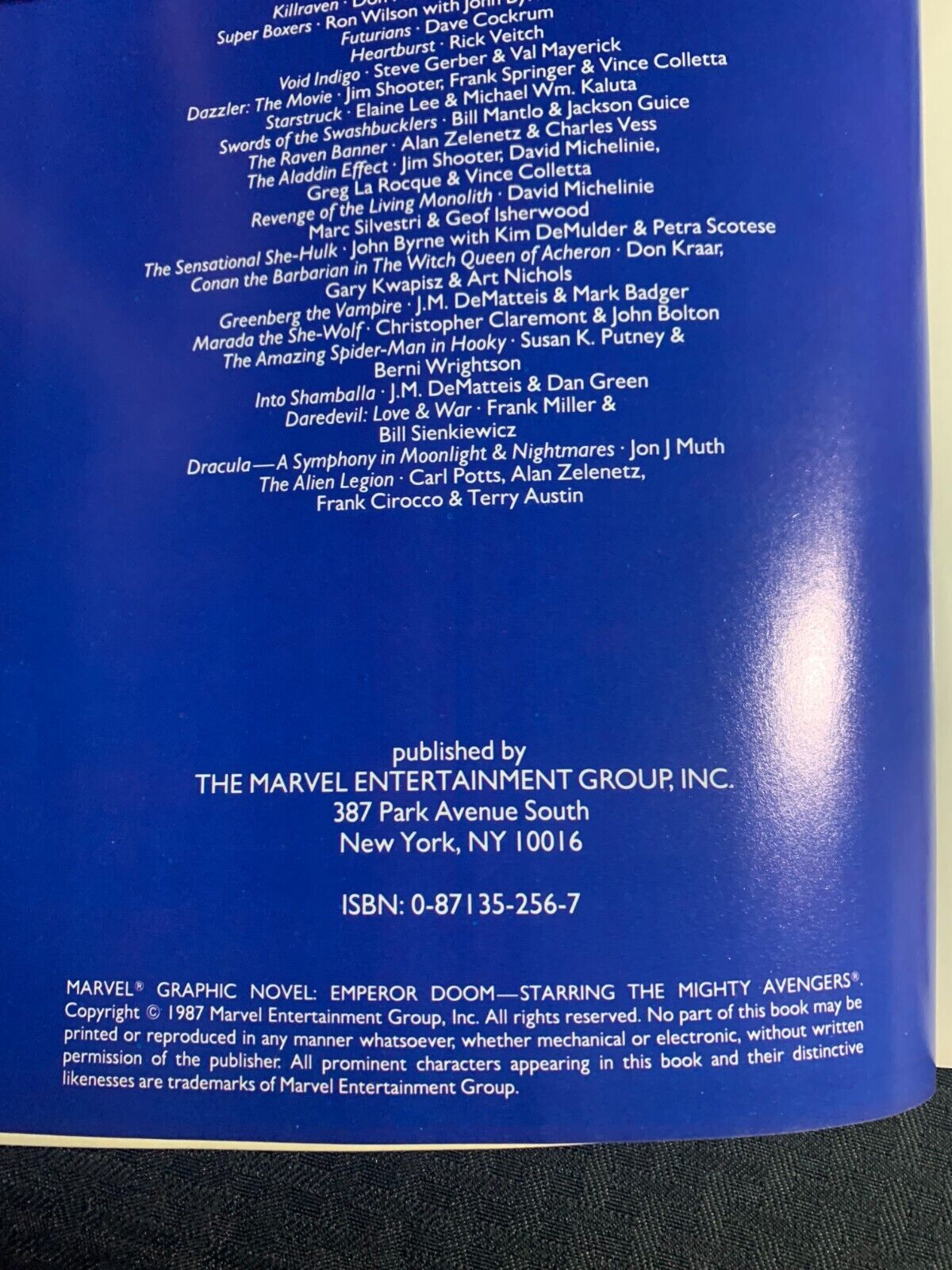 1987 EMPEROR DOOM Avengers Marvel Graphic Novel SC VG+ 4.5 1st Printing ...