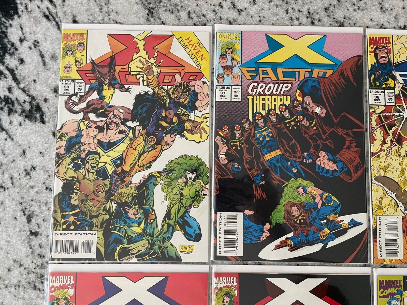 6 X-Factor Marvel Comic Books # 93 94 95 96 97 98 X-Men Wolverine Hulk ...
