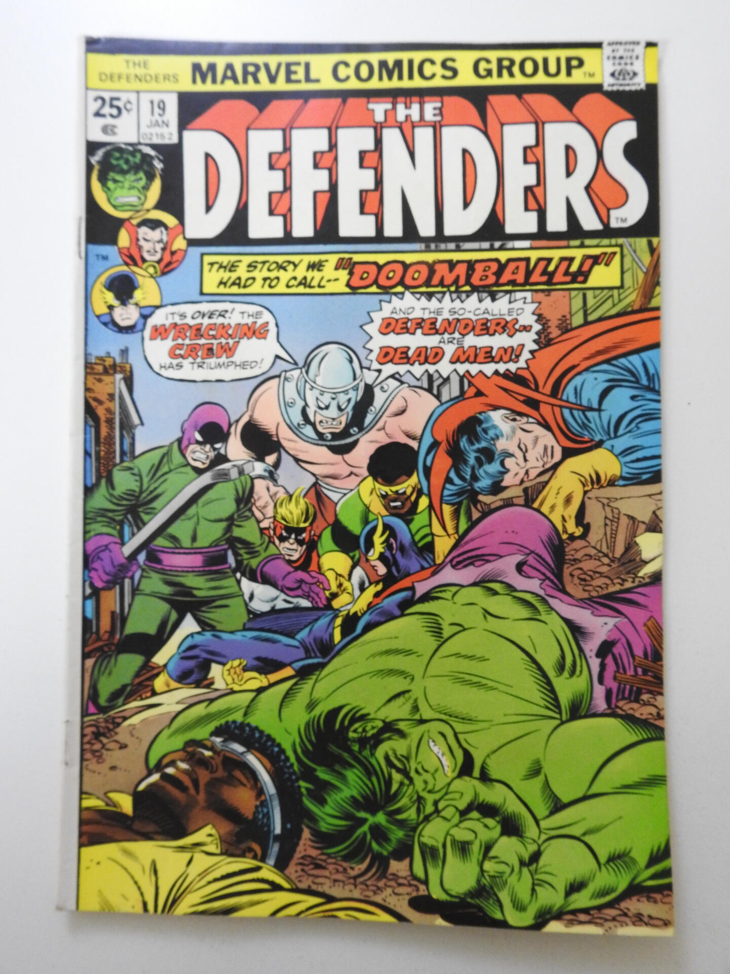 The Defenders #19 (1975) Classic Comic vs The Wrecking Crew! Fine-! MVS ...