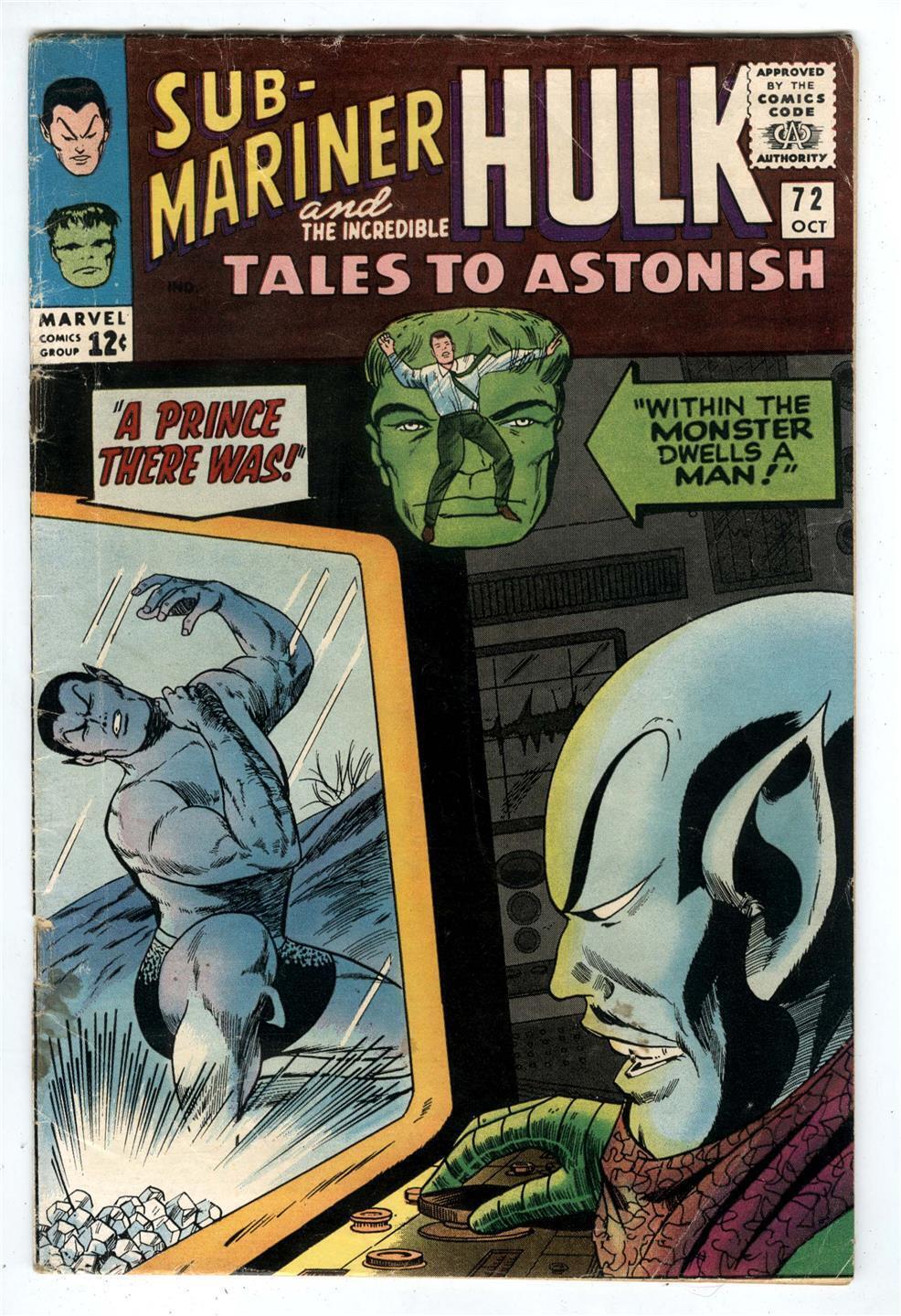 TALES TO ASTONISH #72 Marvel 1965 -The Leader vs HULK-Sub-Mariner vs ...