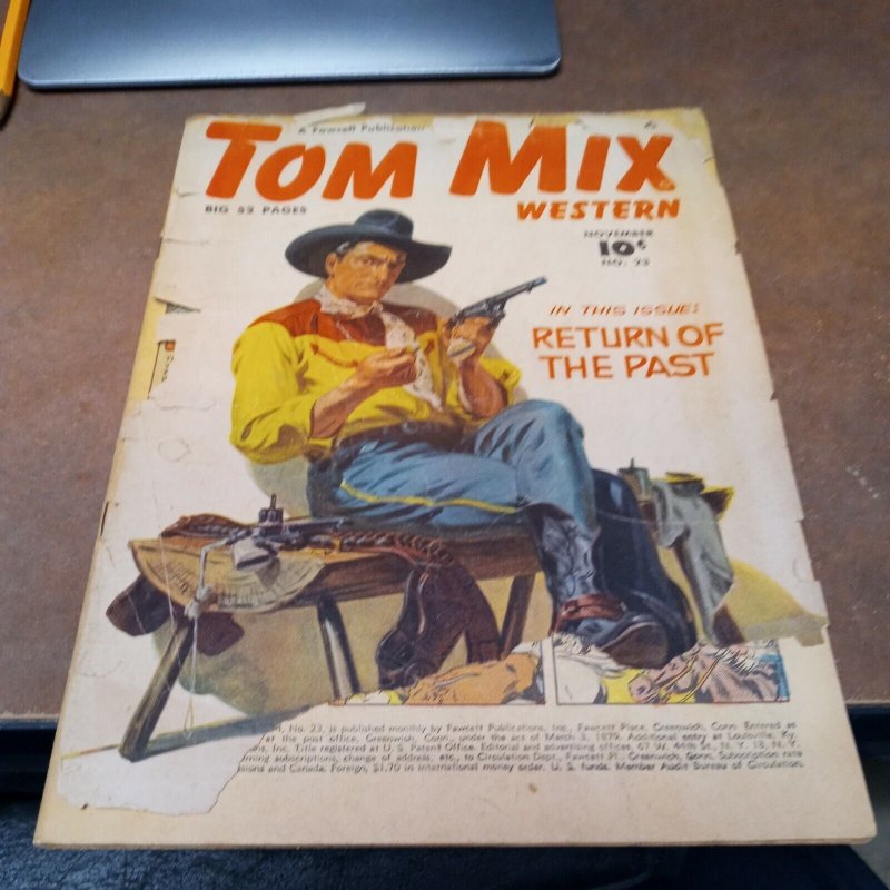 Tom Mix Western #23 fawcett comics 1949 golden age precode two six gun ...