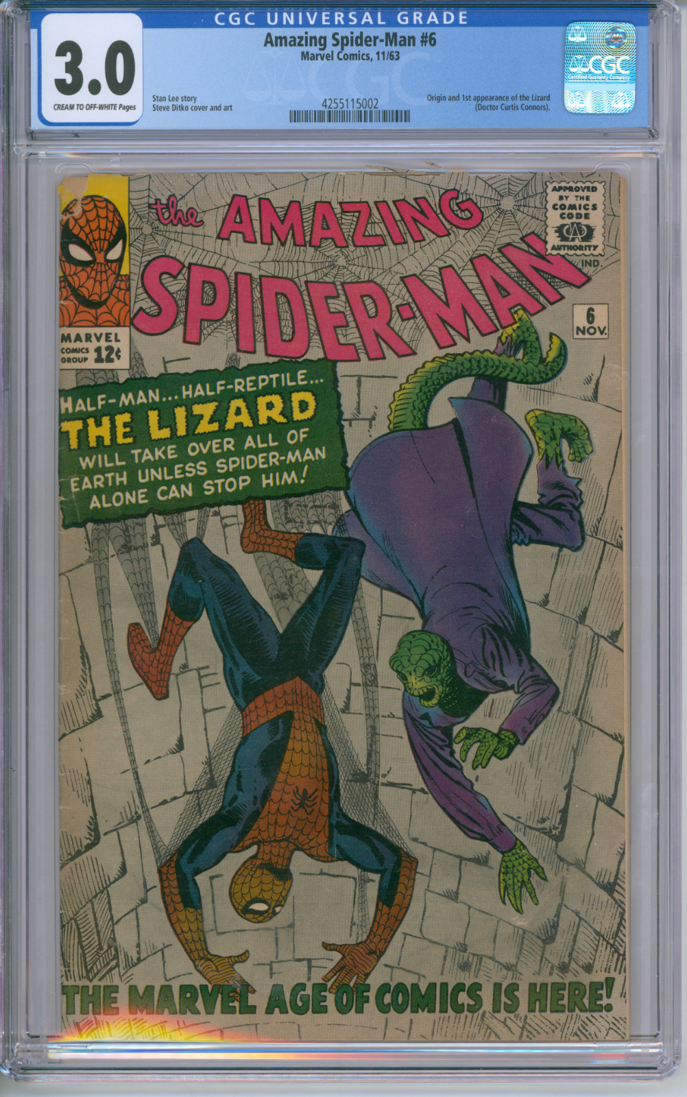 Amazing Spider-Man #6 1963 Origin And 1st Appearance Of The Lizard ...