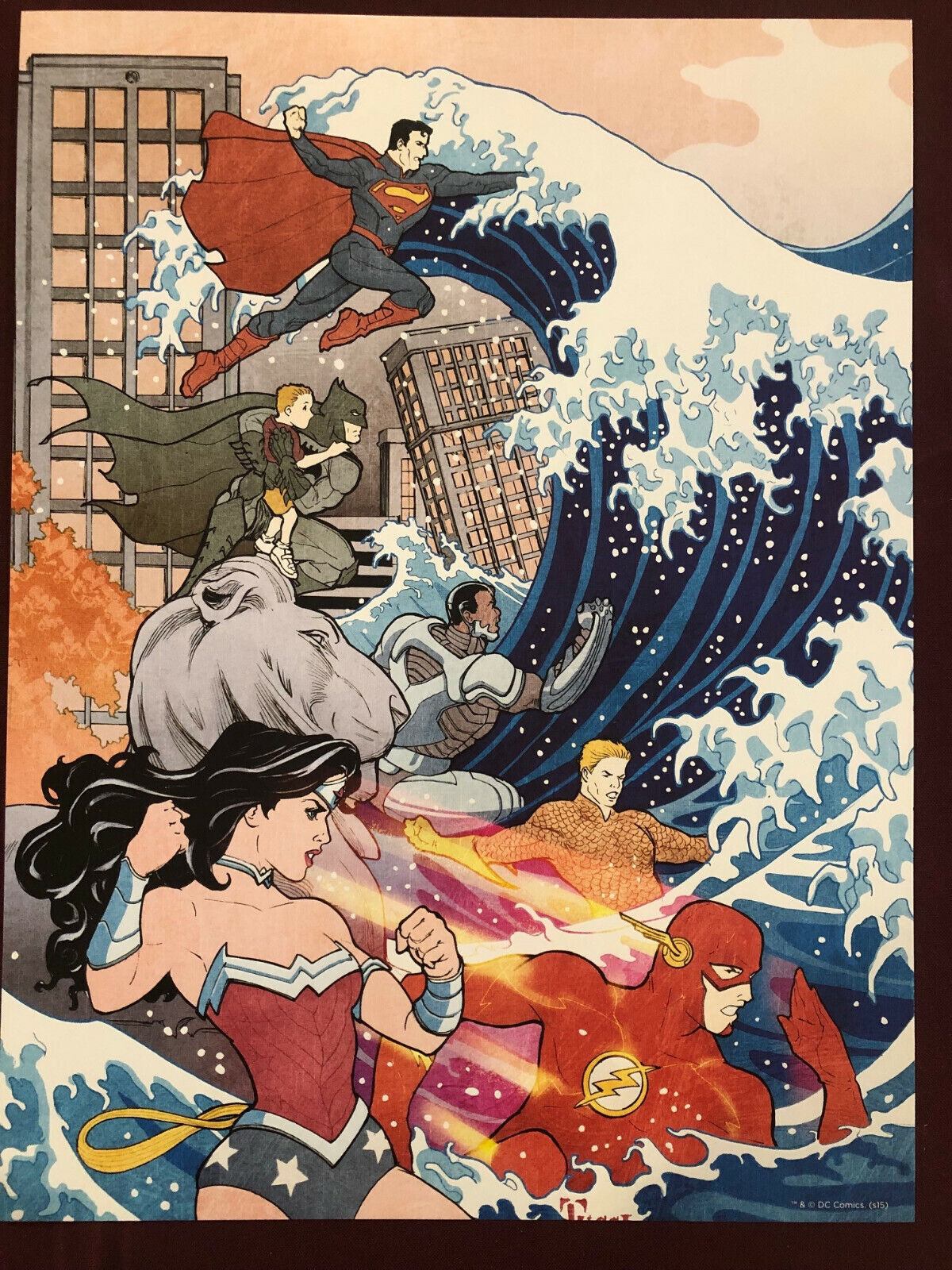 Tucci Justice League in Japan Poster 12x16" NM Shppd Flat Batman Wonder ...