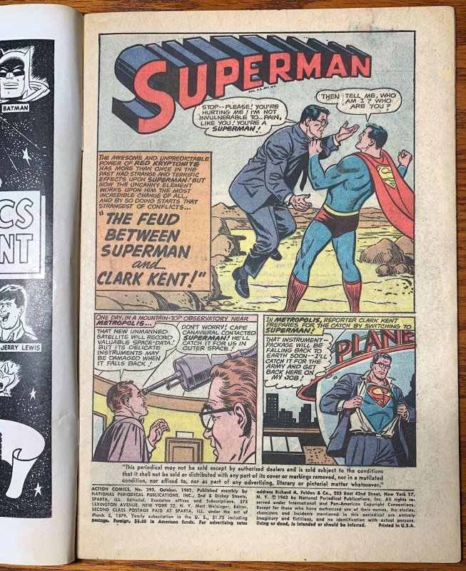 Action Comics #293 (OCT 1962, DC) 4.5 VG+ | Comic Books - Silver Age ...