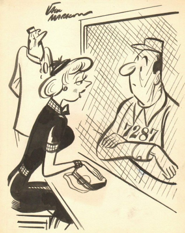 Prison Babe Gag - Humorama 1958 art by Jack Markow | Comic Collectibles ...
