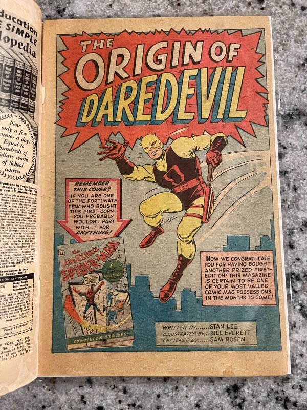 Daredevil # 1 VG Marvel Comic Book Origin & 1st Appearance Of Matt ...