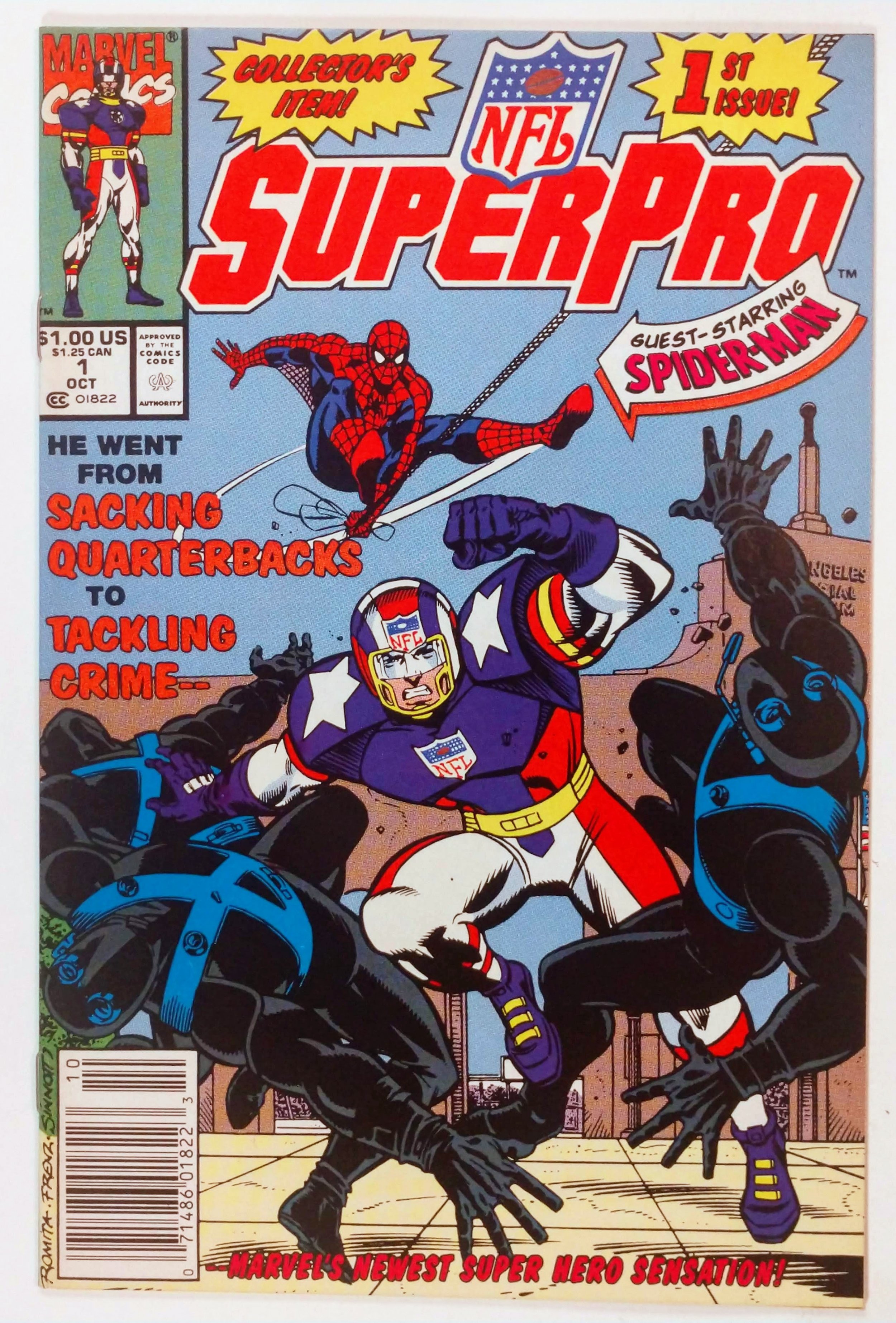 NFL Superpro #1 (8.0, 1991) NEWSSTAND | Comic Books - Copper Age ...