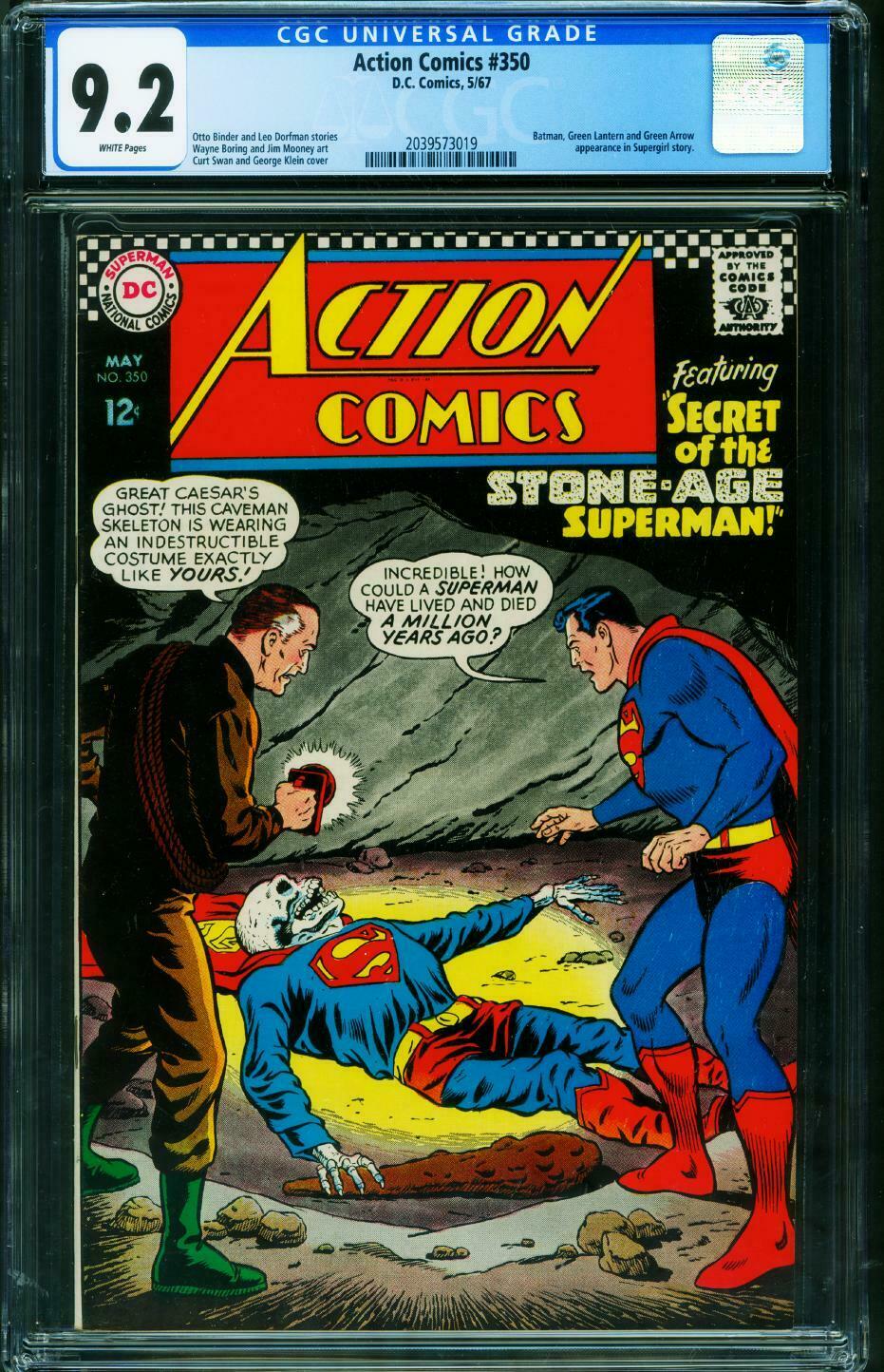 Action Comics #350 CGC 9.2 1967-Superman-Skull Cover 2039573019 | Comic ...