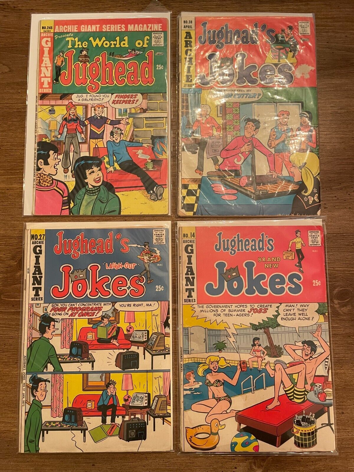4 Archie Comics Jughead's Jokes # 14 27 38 + World Of Jughead 245 Veronica J940 | Comic Books ...