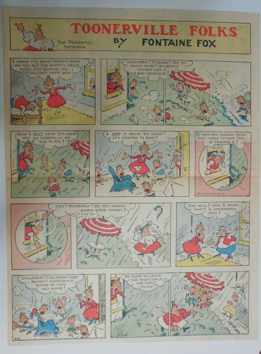 Toonerville Folks Sunday by Fontaine Fox from 8/2/1942 Full Size Color ...