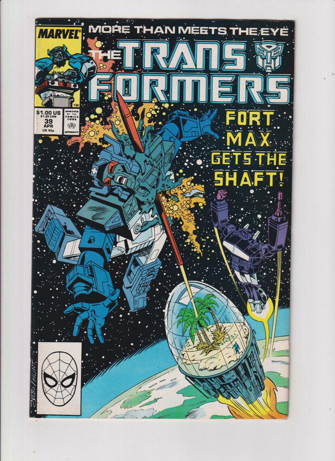 Transformers Marvel Comics #39 VF- 7.5 Optimus Prime Decepticons ...