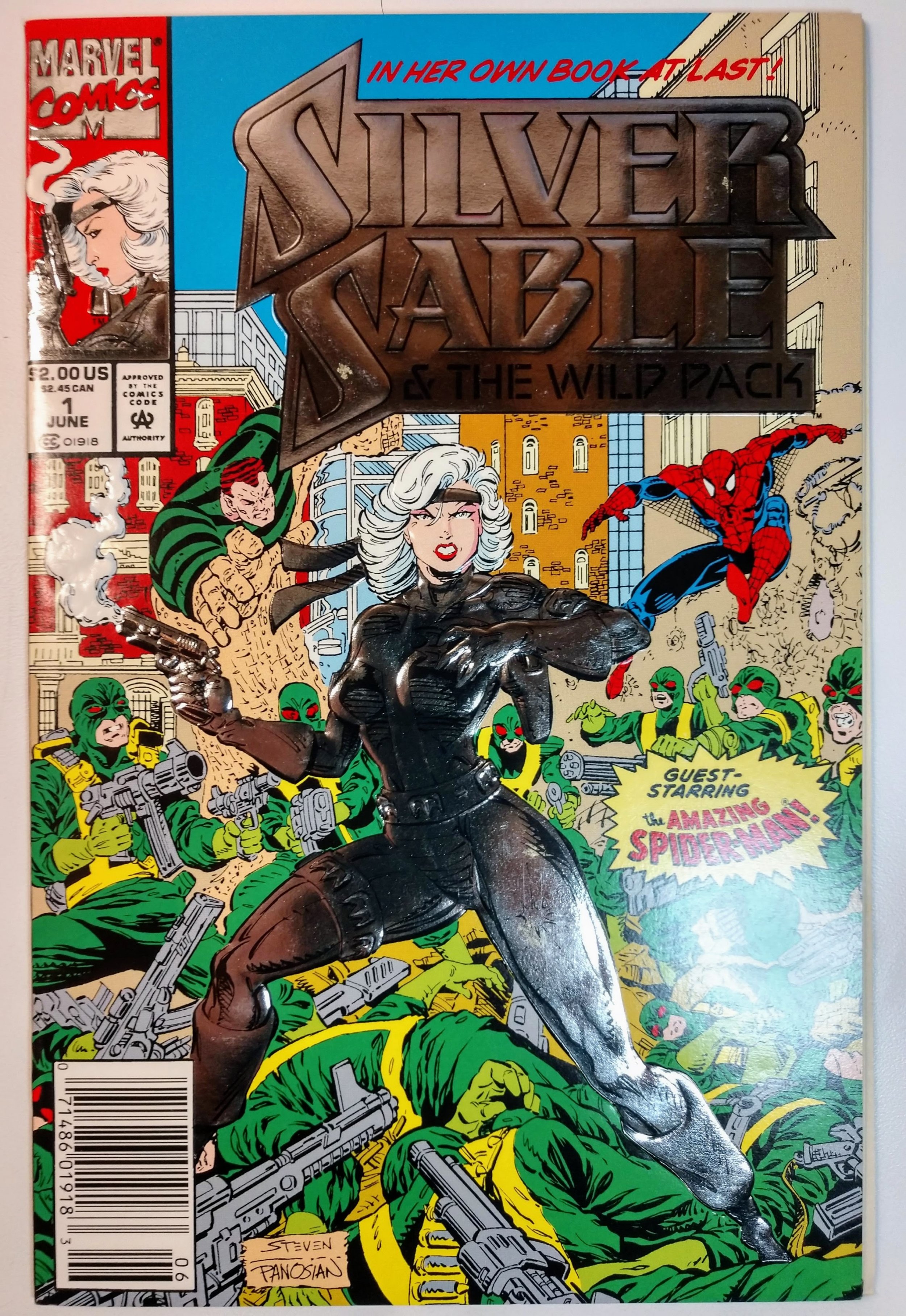 Silver Sable and the Wild Pack #1 (7.5, 1992) NEWSSTAND, 1st solo ...