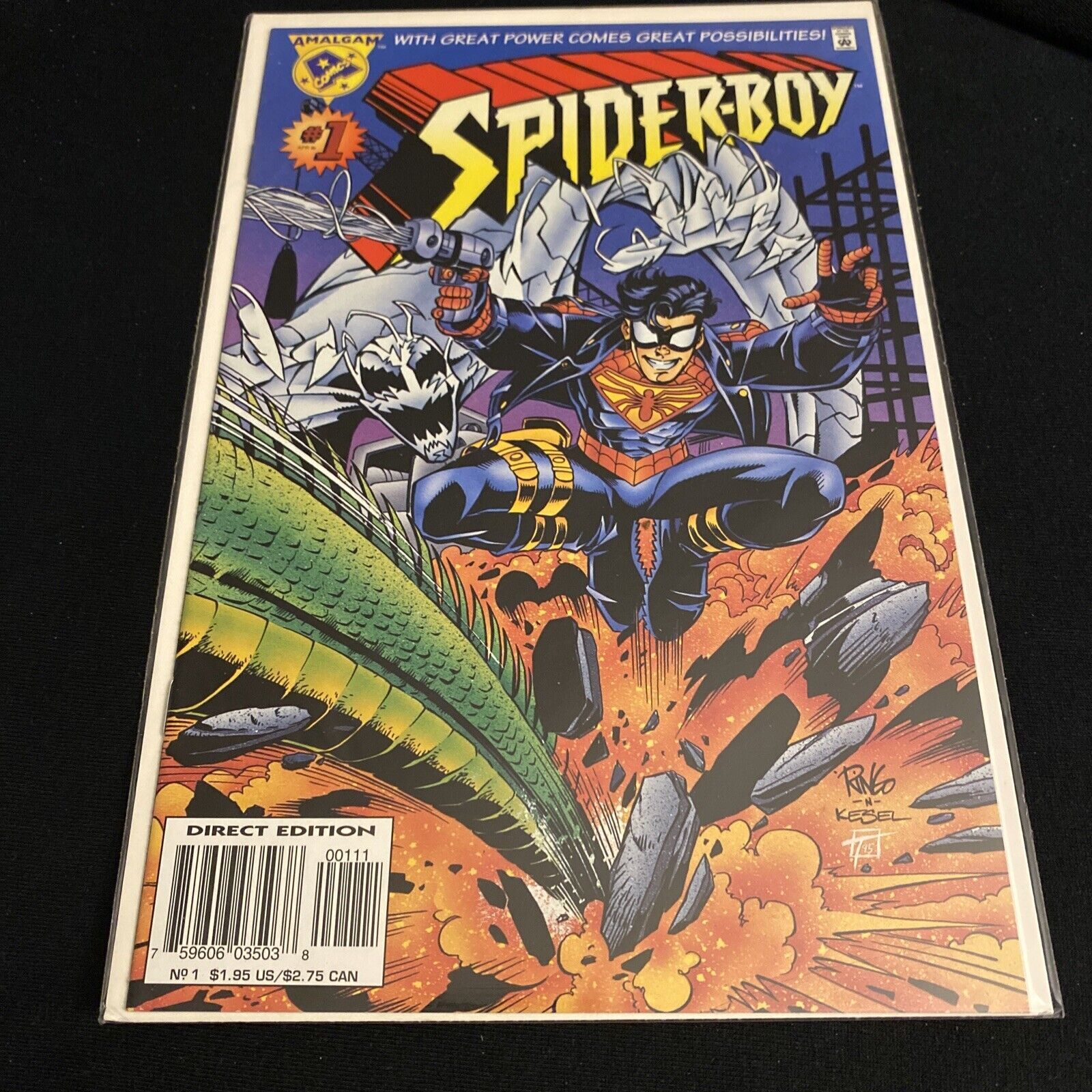 Amalgam Spider-boy #1 1st app of Spider-boy (Spider-Man & Superboy ...