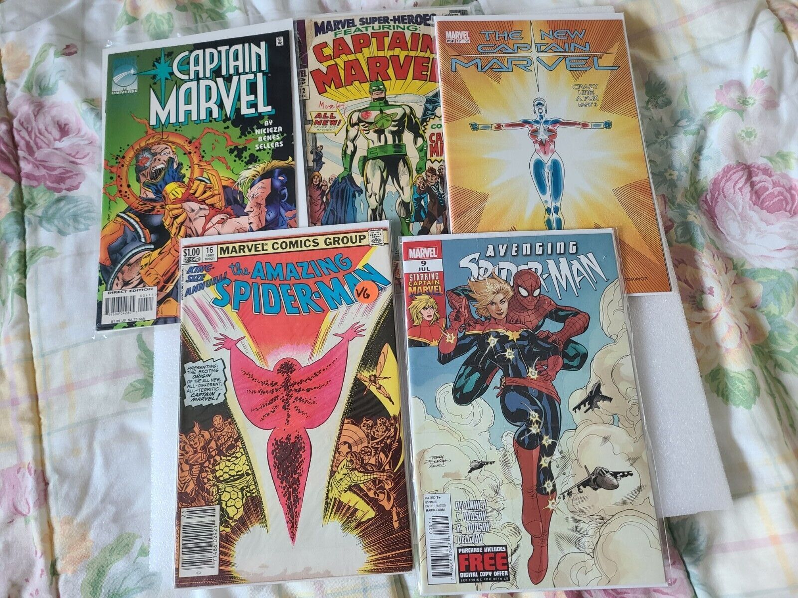 Captain Marvel 1st appearance Collection! (MSH 12, Avenging Spider-Man ...
