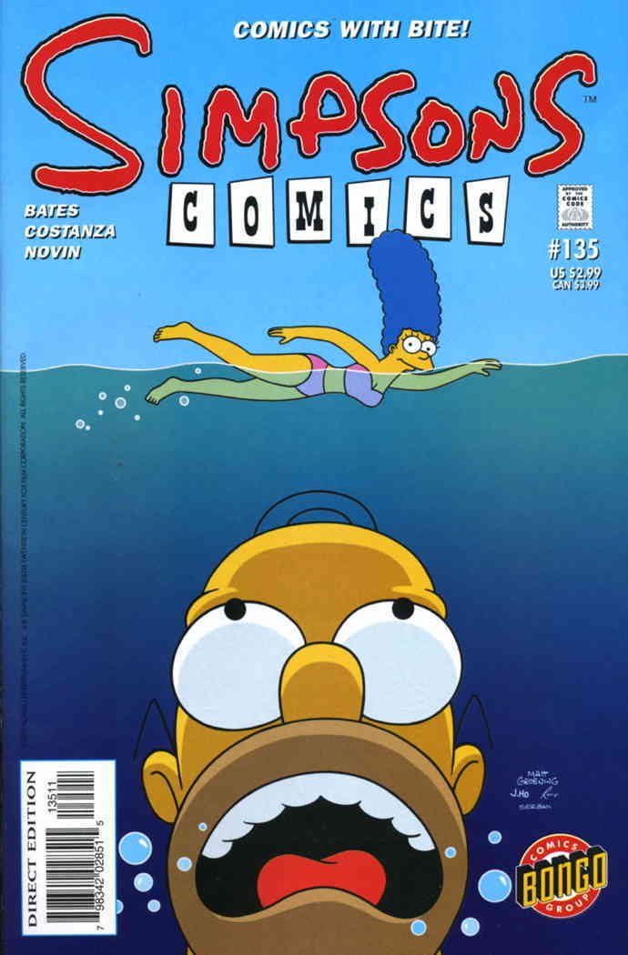 Simpsons Comics #135 FN ; Bongo | Jaws Tribute | Comic Books - Modern ...