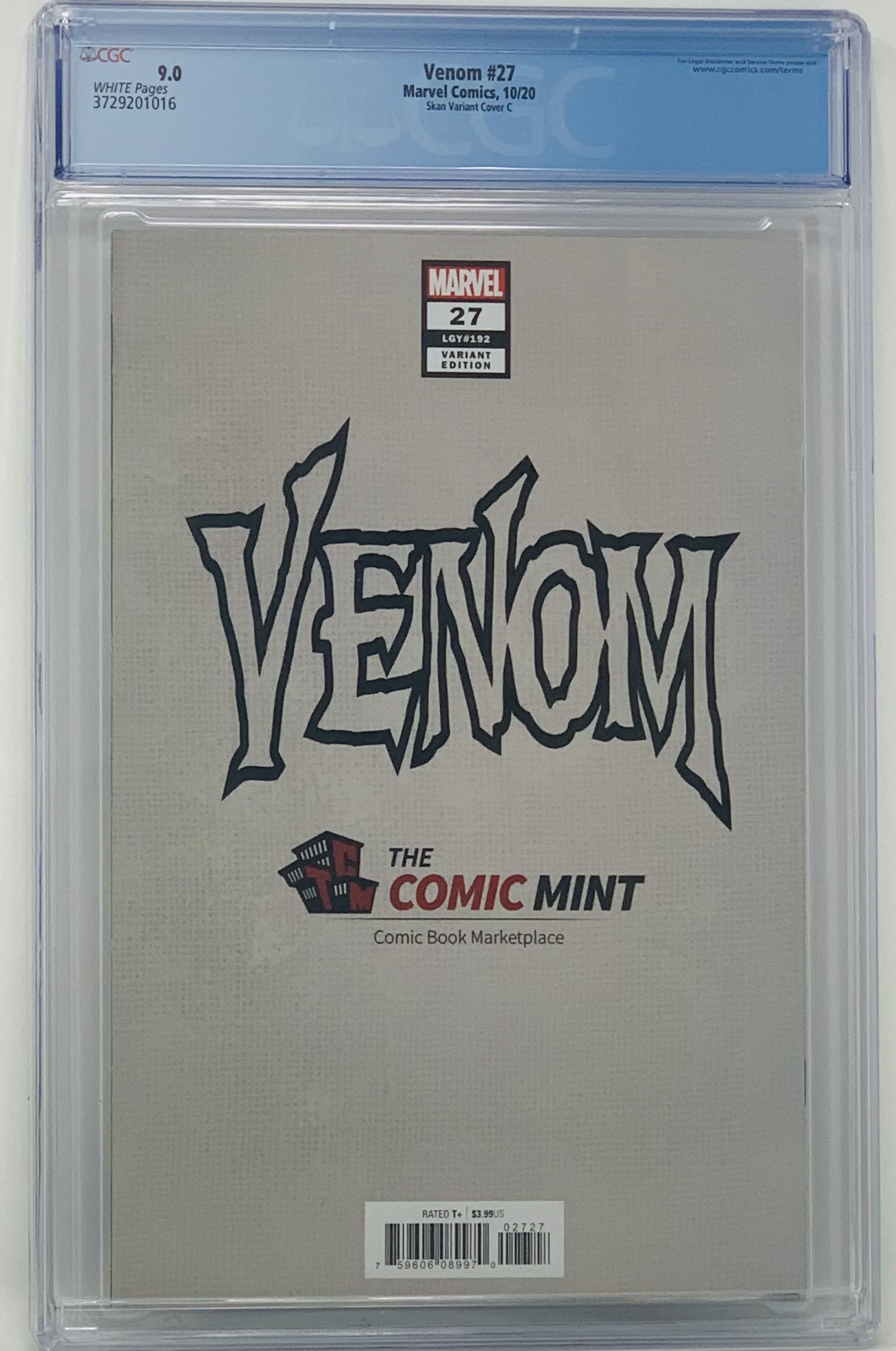 Venom #27 CGC 9.0 Marvel 2020. Skan Variant Cover C Virgin First Codex ...