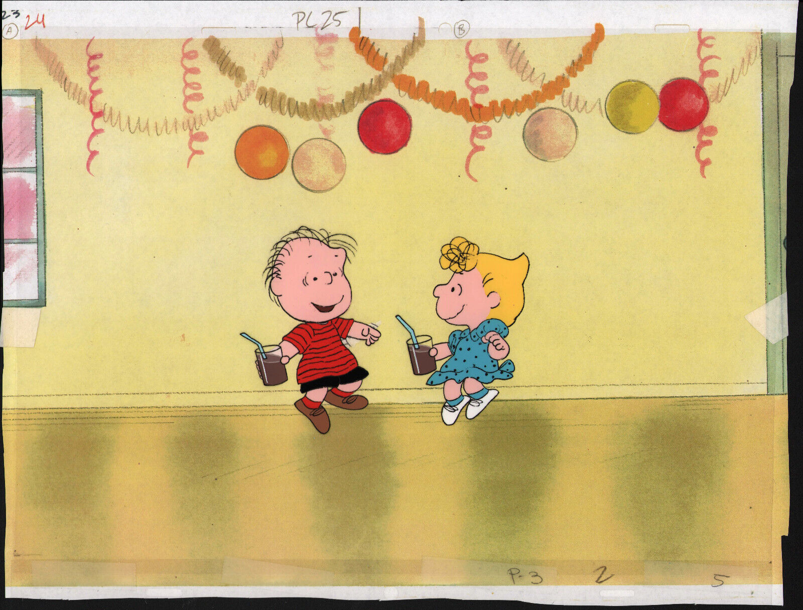 Peanuts Sally and Linus Animation Pencil & Painted Art Cel with Copy ...