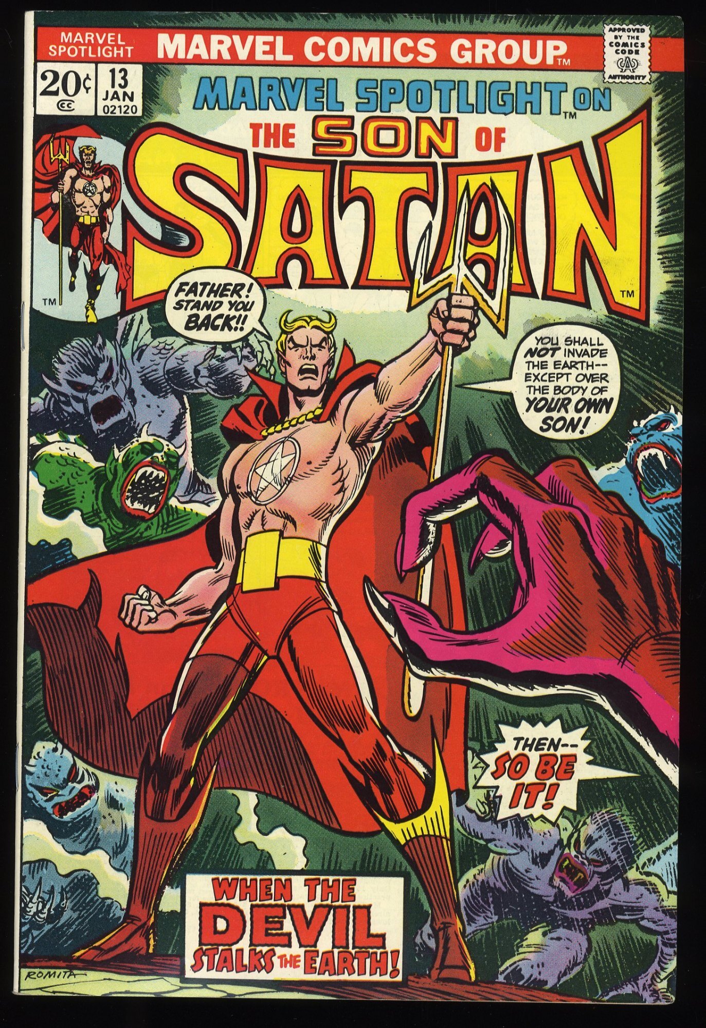 Marvel Spotlight #13 VF+ 8.5 Origin Son of Satan! John Romita Art ...