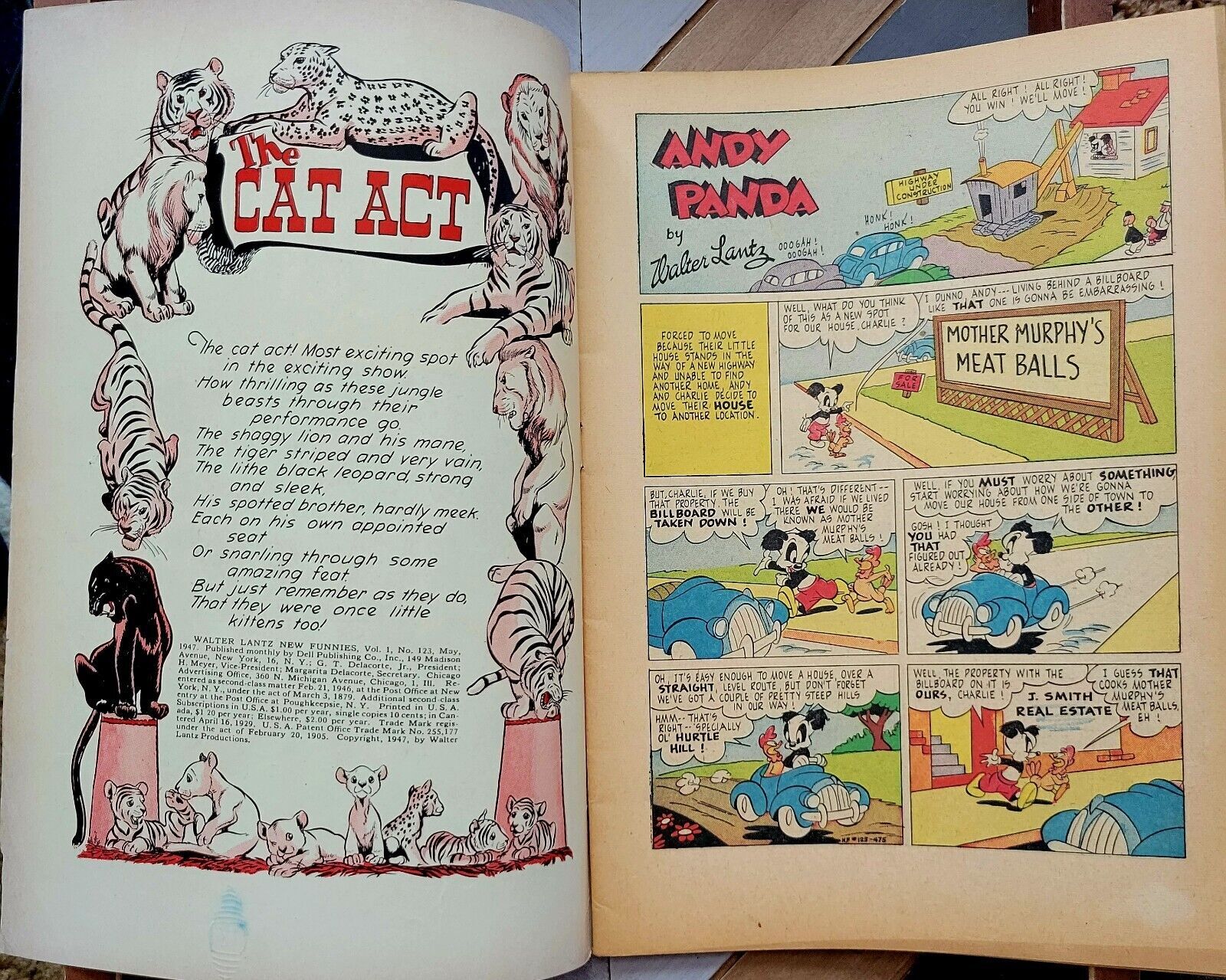 NEW FUNNIES #123 (Dell 1947) Golden Age WALTER LANTZ Woody Woodpecker ...