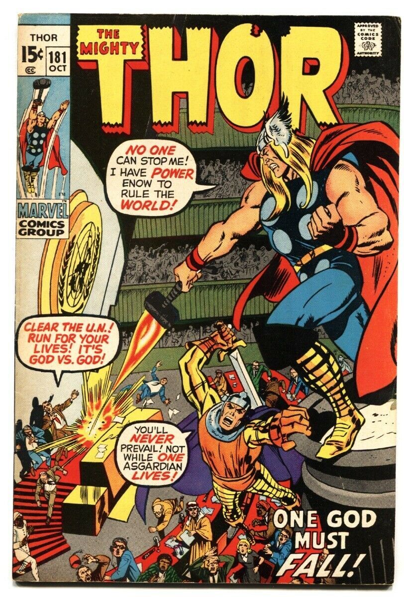 THOR #181 1970 MARVEL COMIC BOOK-Jack Kirby art | Comic Books - Bronze ...