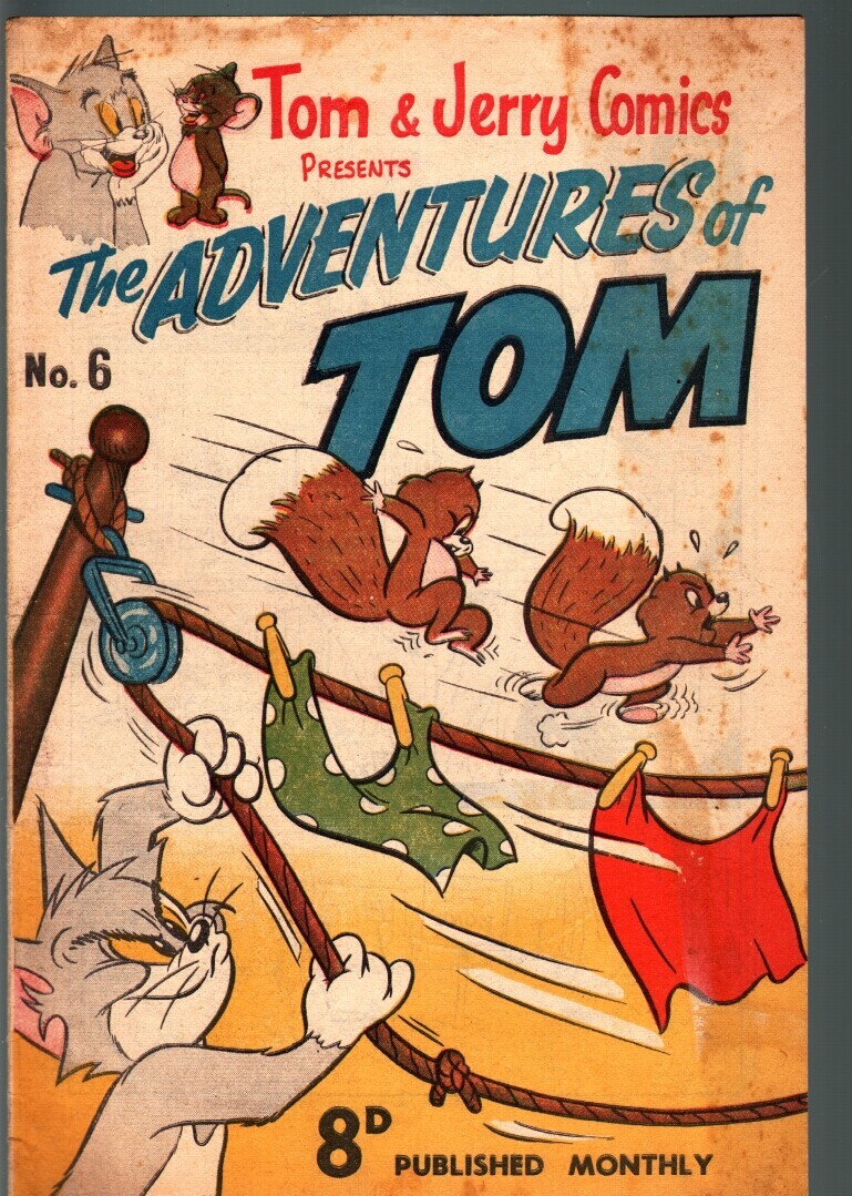Adventures of TOM #6-Australian Variant Edition-Tom & Jerry Cover-1951 ...