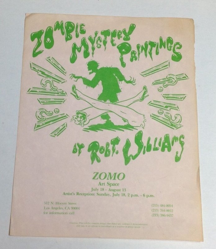 Original 1985 Robt. William's "Zombie Mystery Paintings" Zomo Galleries ...