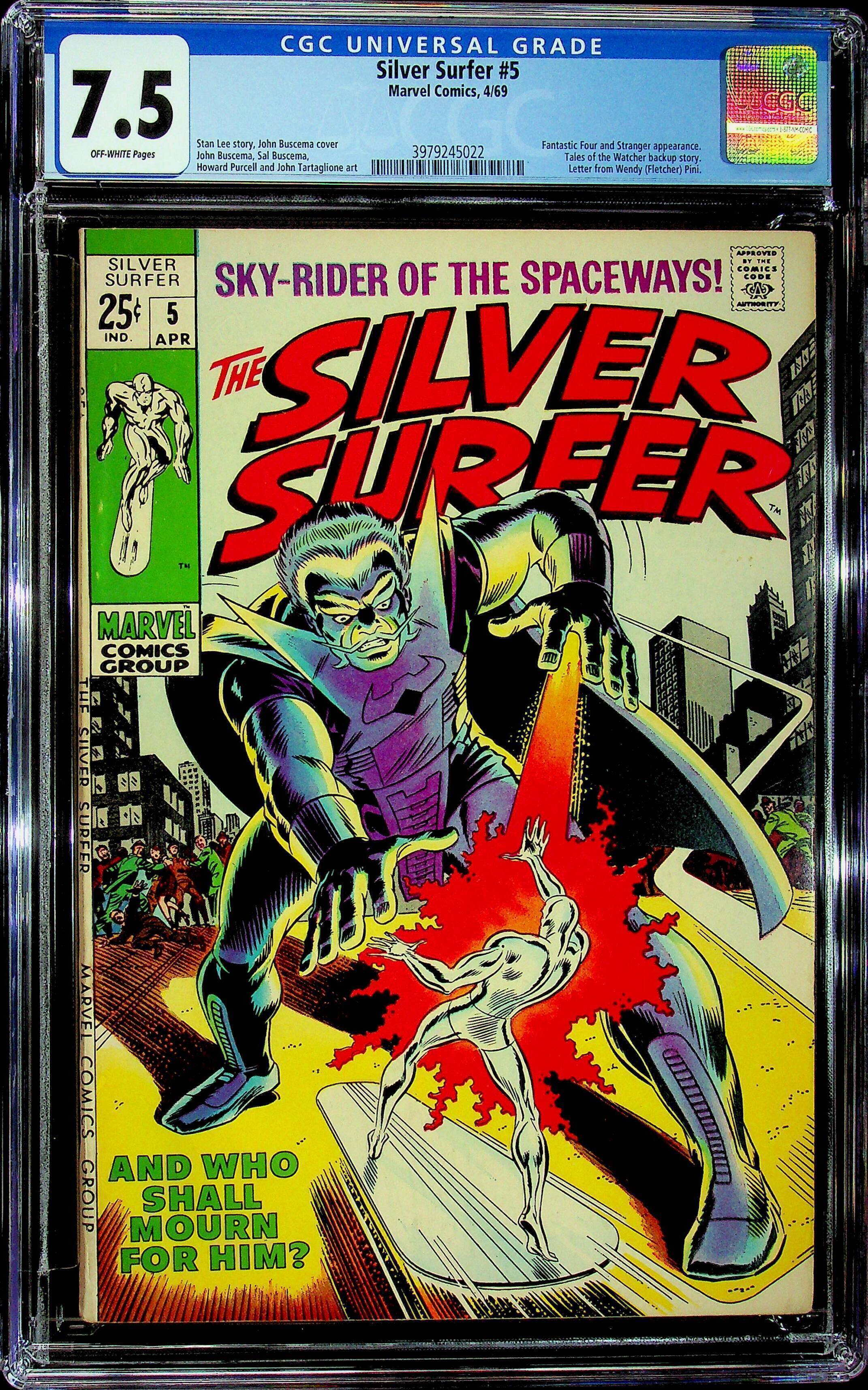 The Silver Surfer #5 (1969) - CGC 7.5 - Cert #3979245022 | Comic Books ...