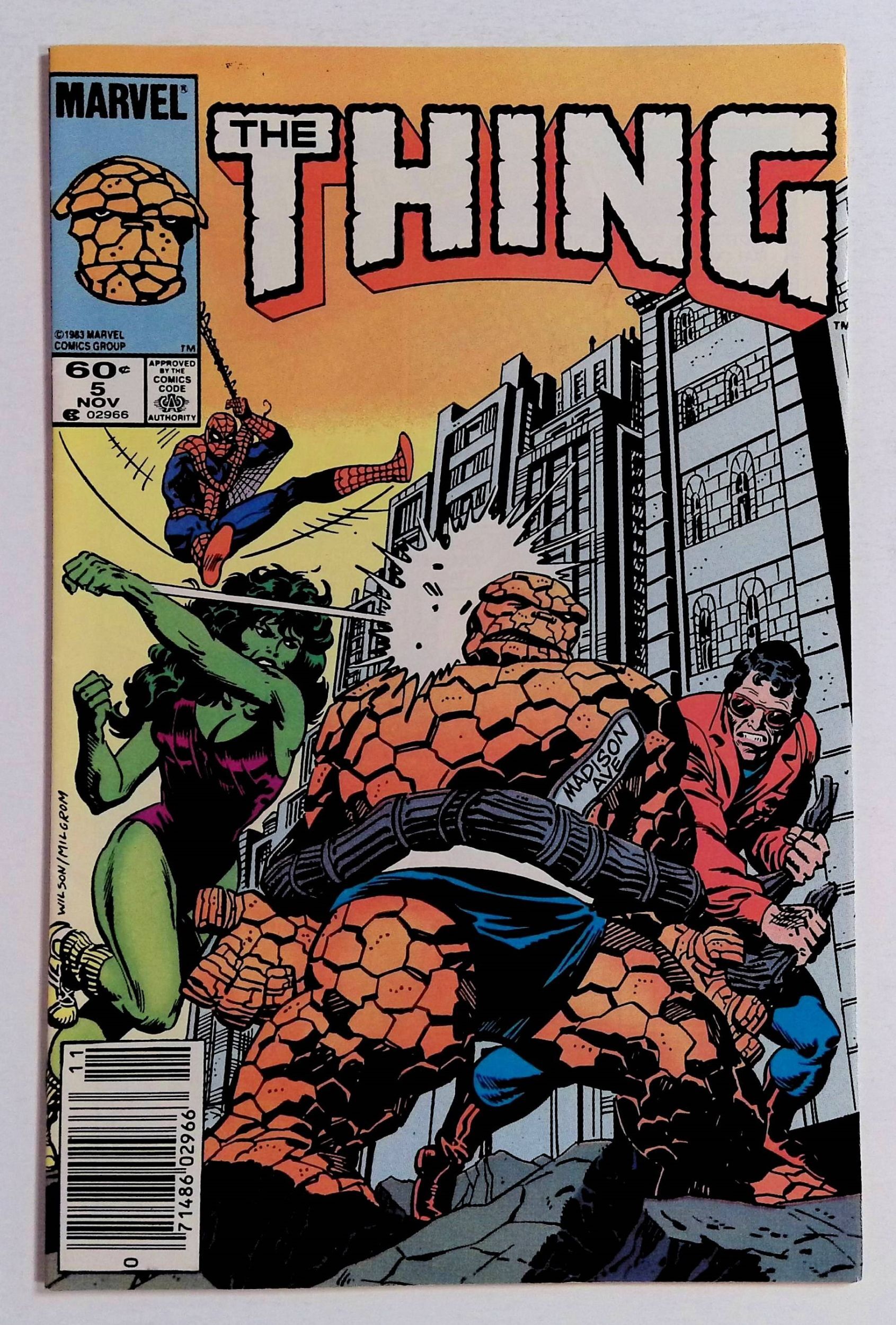 The Thing 5 Newsstand UPC Variant Wonder Man She Hulk Spider-Man Marvel ...