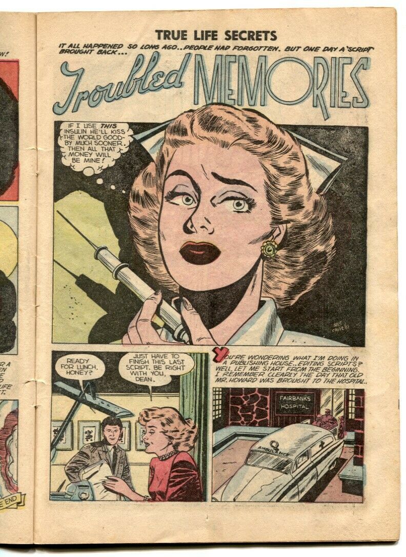 True Life Secrets #15 1953- Roller Derby- hypodermic splash G- | Comic ...