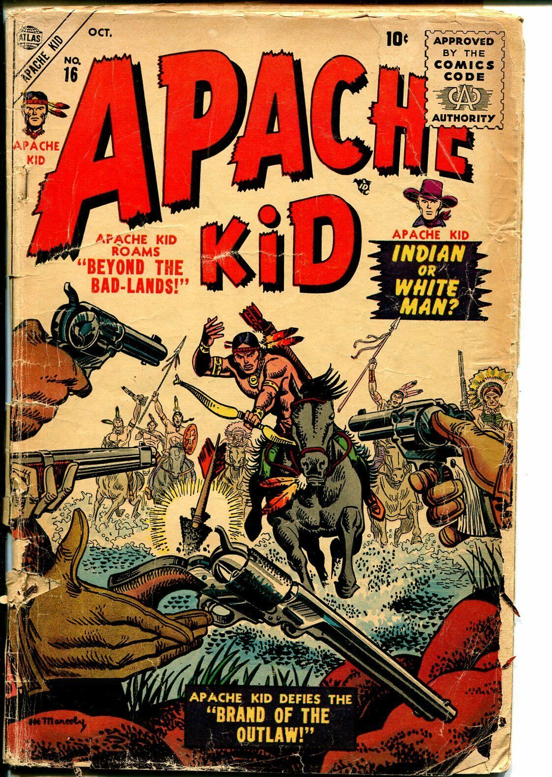 Apache Kid #16 1955-Atlas-Joe Maneely Indian cover-good stories-FR | Comic Books - Silver Age ...