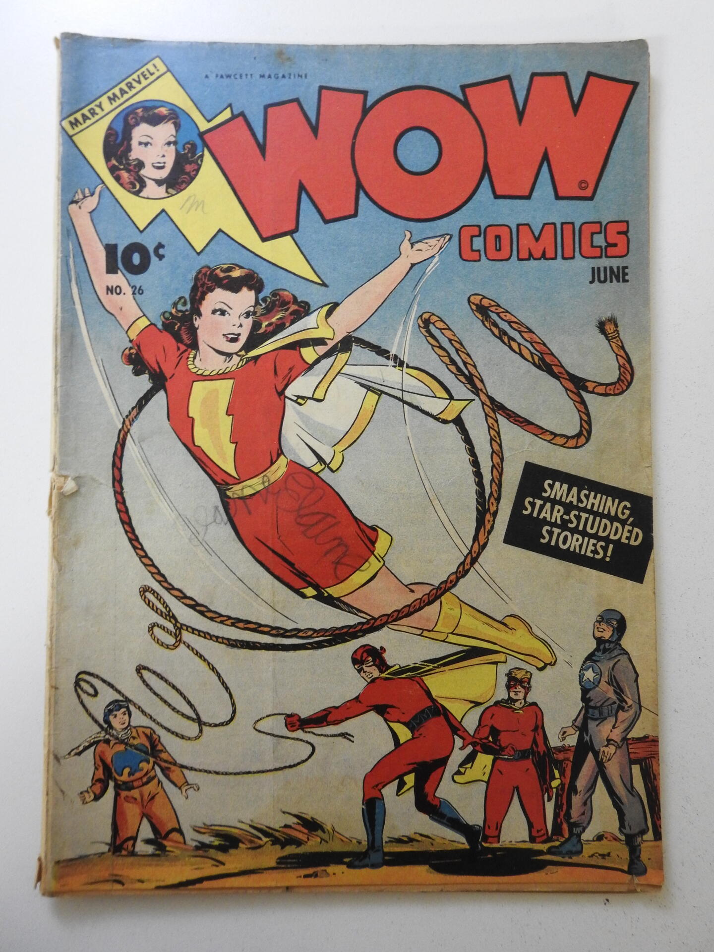 Wow Comics #26 FR Cond Cover detached, centerfold detached, 1 in spine ...