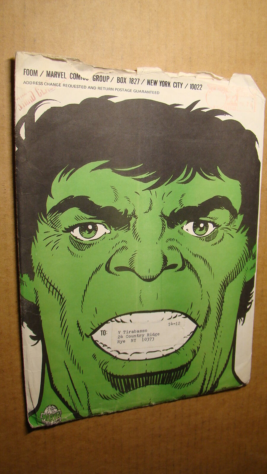 Foom Magazine Marvel Mailer Envelope Hulk *Super Rare* 1970s | Comic ...