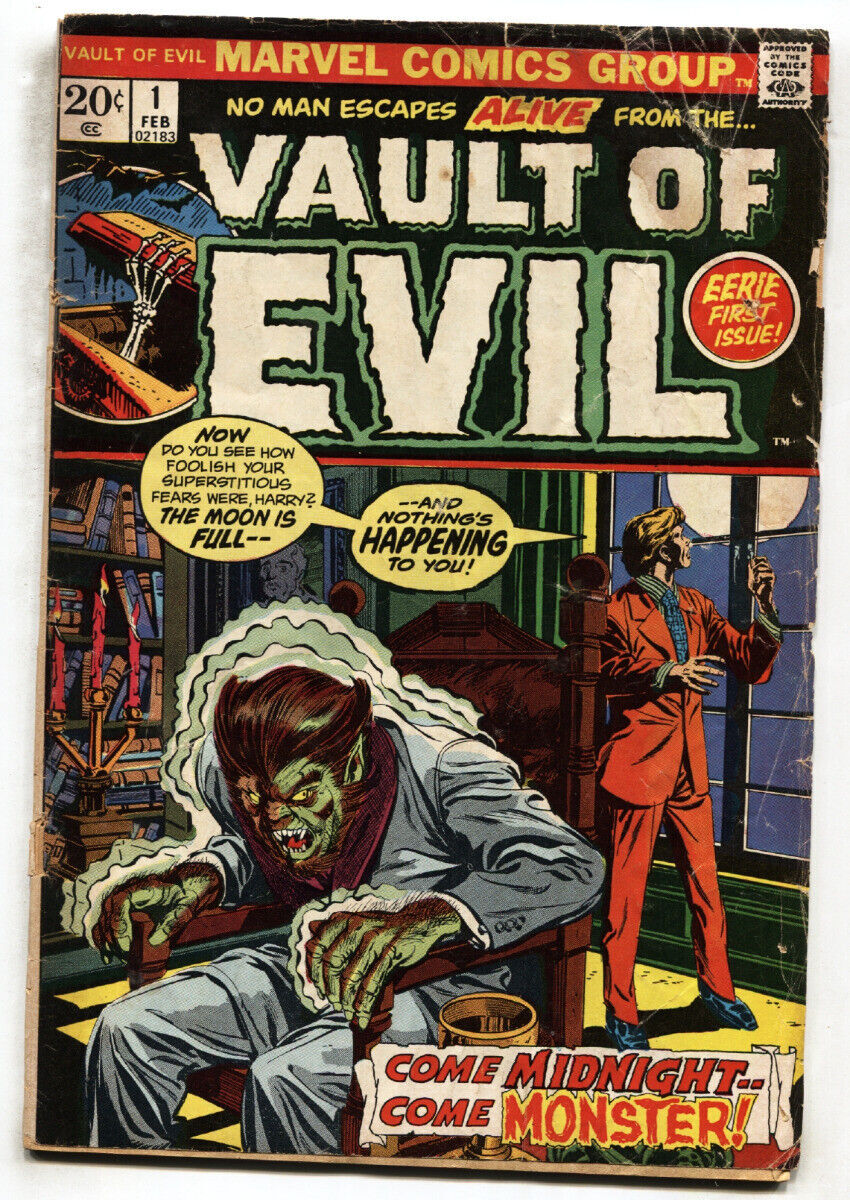 Vault of Evil #1--1973-- Marvel--First issue--Werewolf --Horror--comic ...