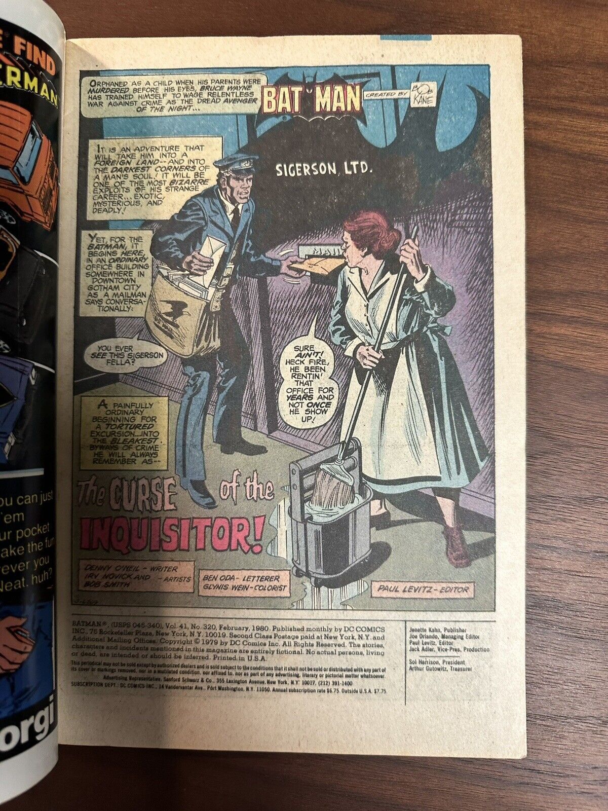 Batman #320 FN+ Bernie Wrightson Cvr. “The Curse of the Inquisitor ...