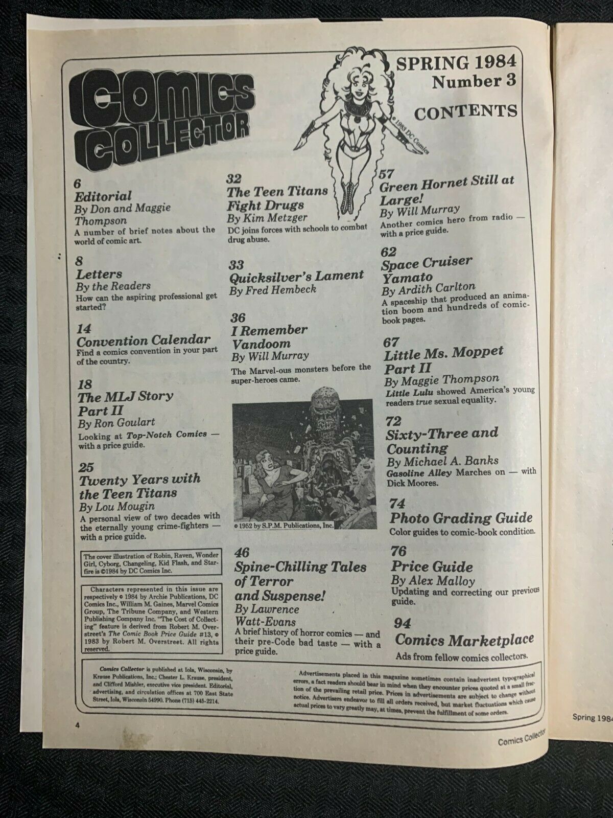 1984 COMICS COLLECTOR Magazine #3 VG+ 4.5 Teen Titans / Robin Becomes ...