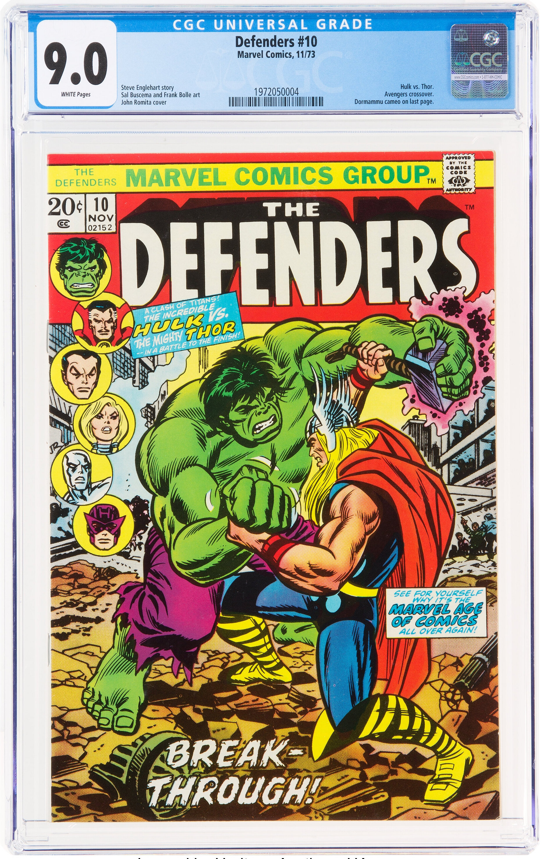 The Defenders #10 (1973) CGC Graded 9.8 | Comic Books - Bronze Age ...