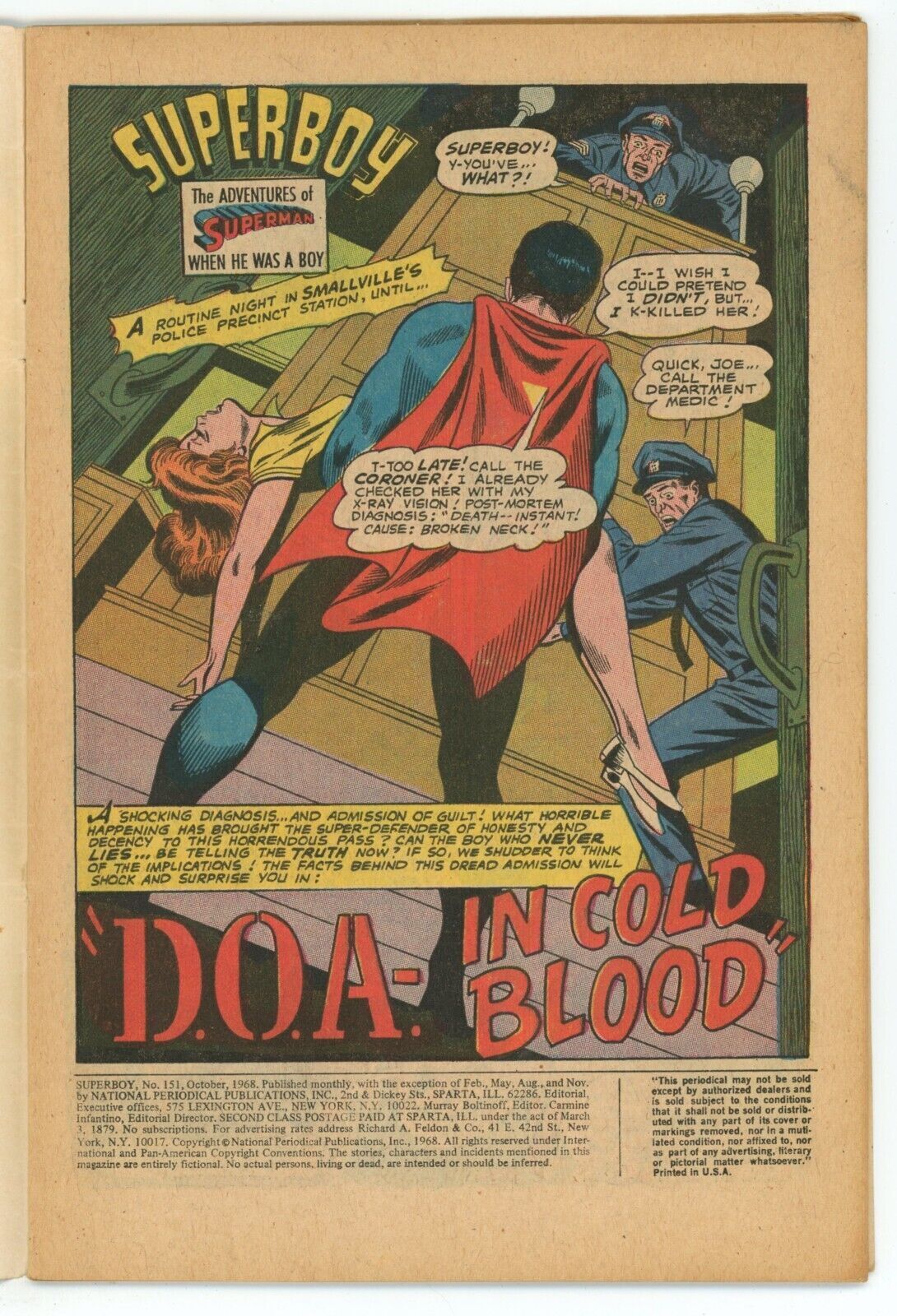 Superboy #151 VG+ 4.5 Silver Age DC 1968 Neal Adams Kryptonite Kid | Comic Books - Silver Age ...