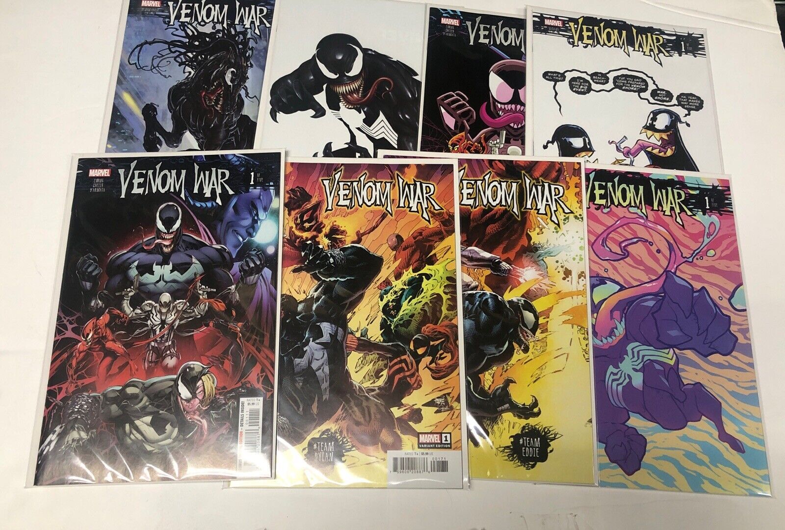 Venom War #1 (2024) 8 Issue Set • Main Cover + 7 Variants • Marvel • Al ...