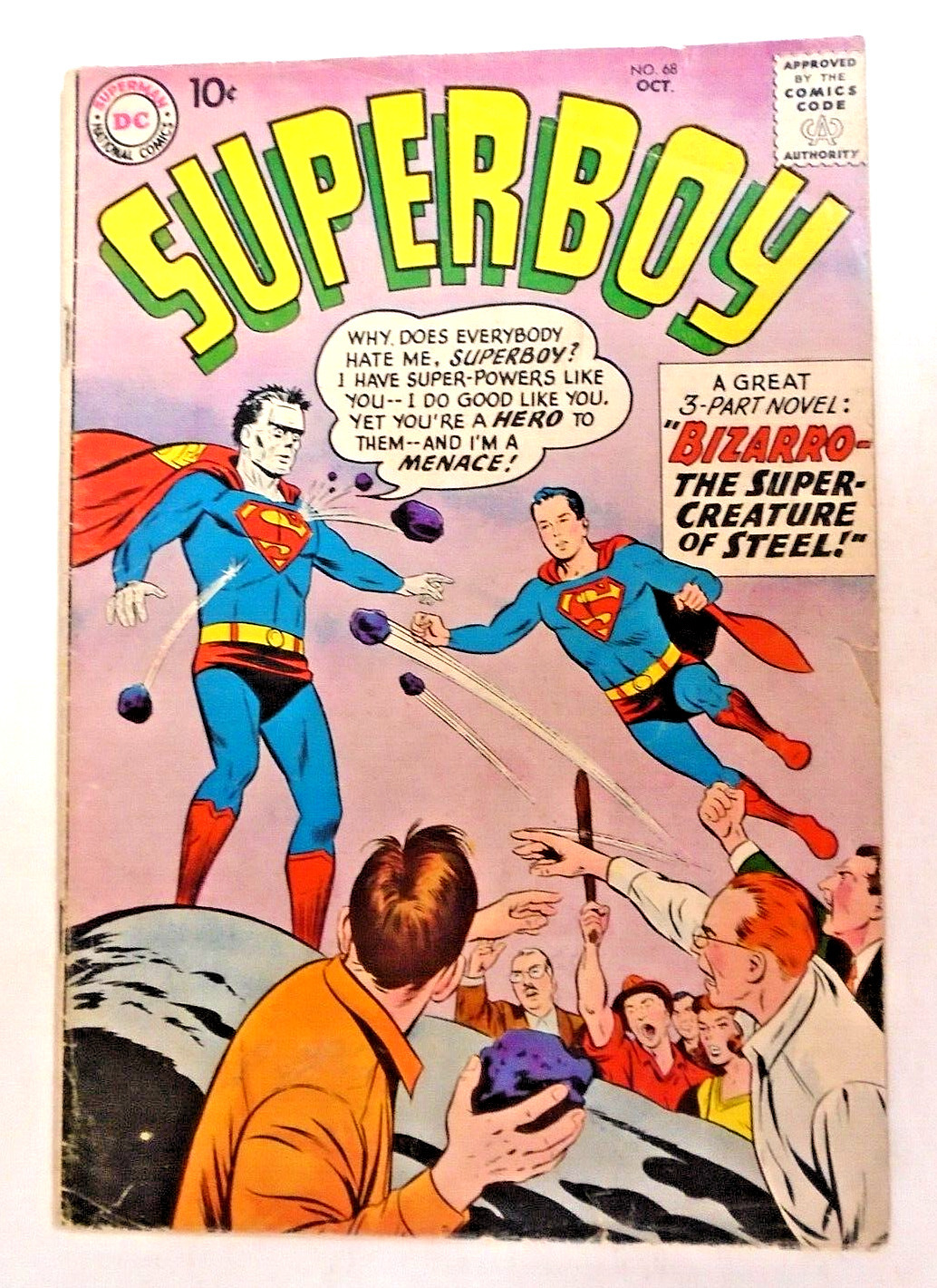 Superboy v1 (1949) #68 Origin/1st Original Bizarro! | Comic Books ...