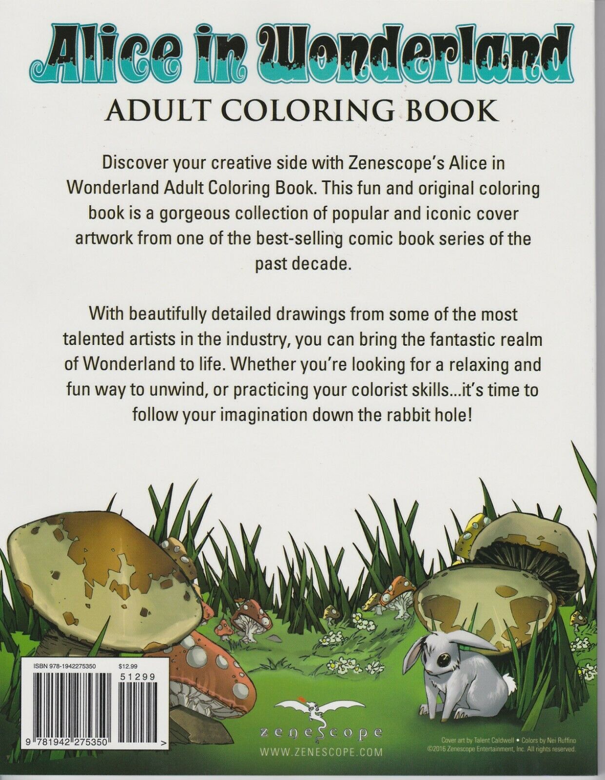 Alice in Wonderland Adult Coloring Book Zenescope Comic GFT | Comic ...